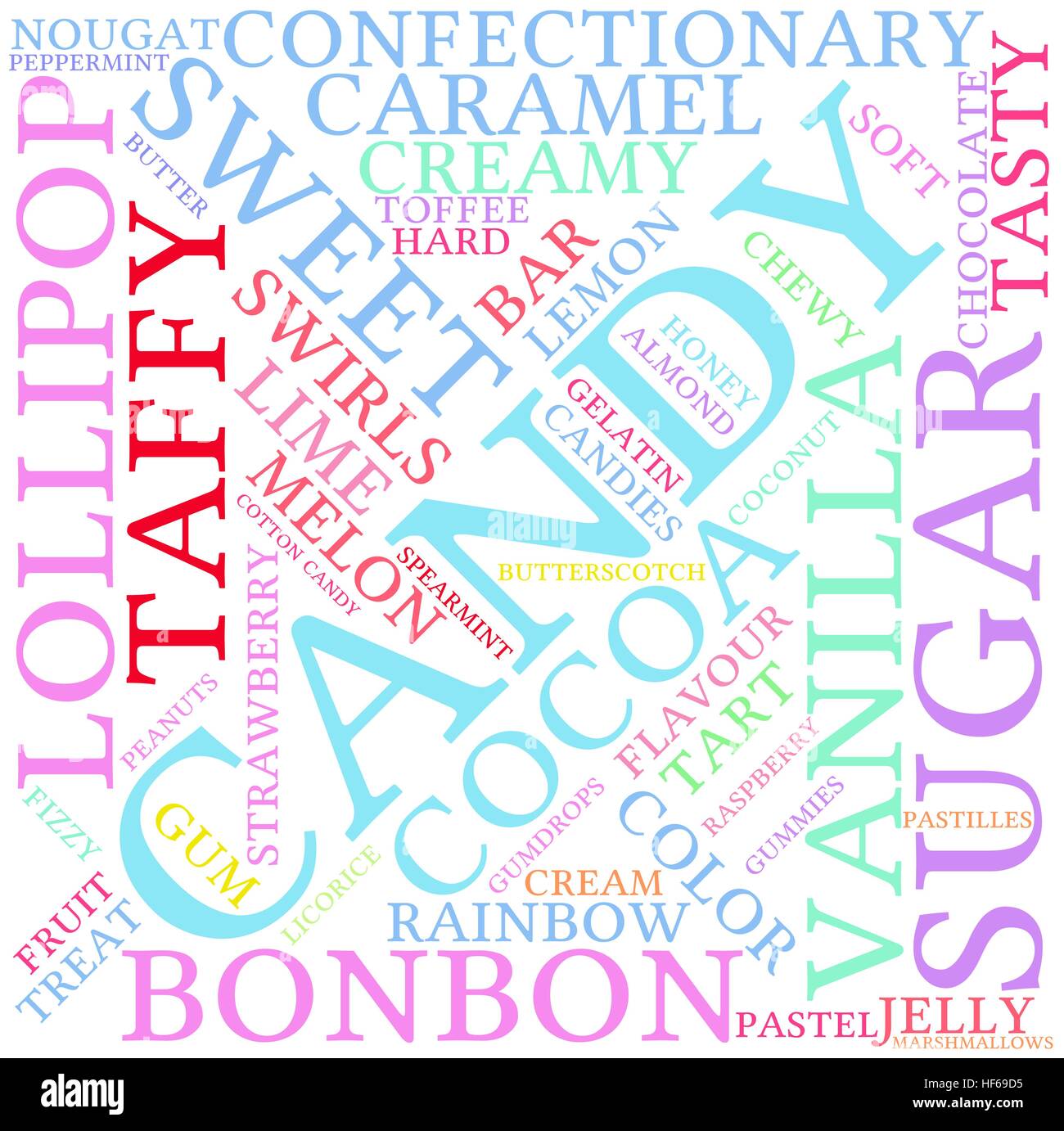 Candy word cloud on a white background Stock Vector Image & Art - Alamy