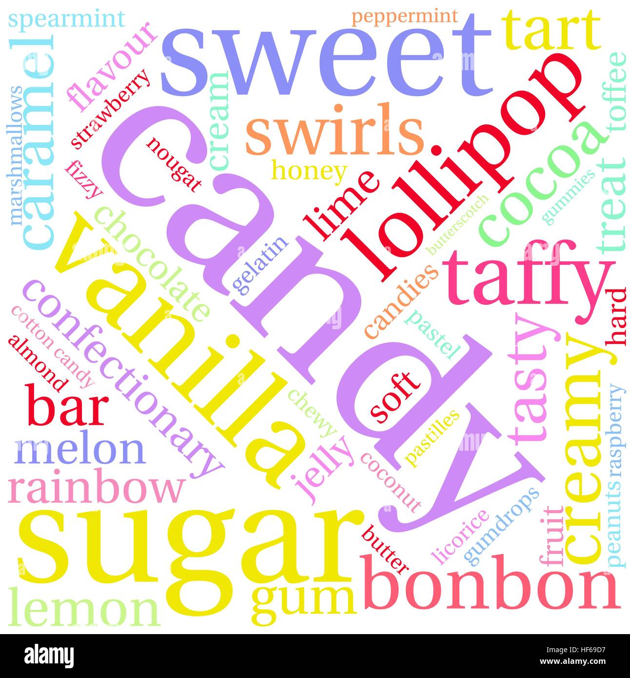 Candy word cloud on a white background Stock Vector Image & Art - Alamy