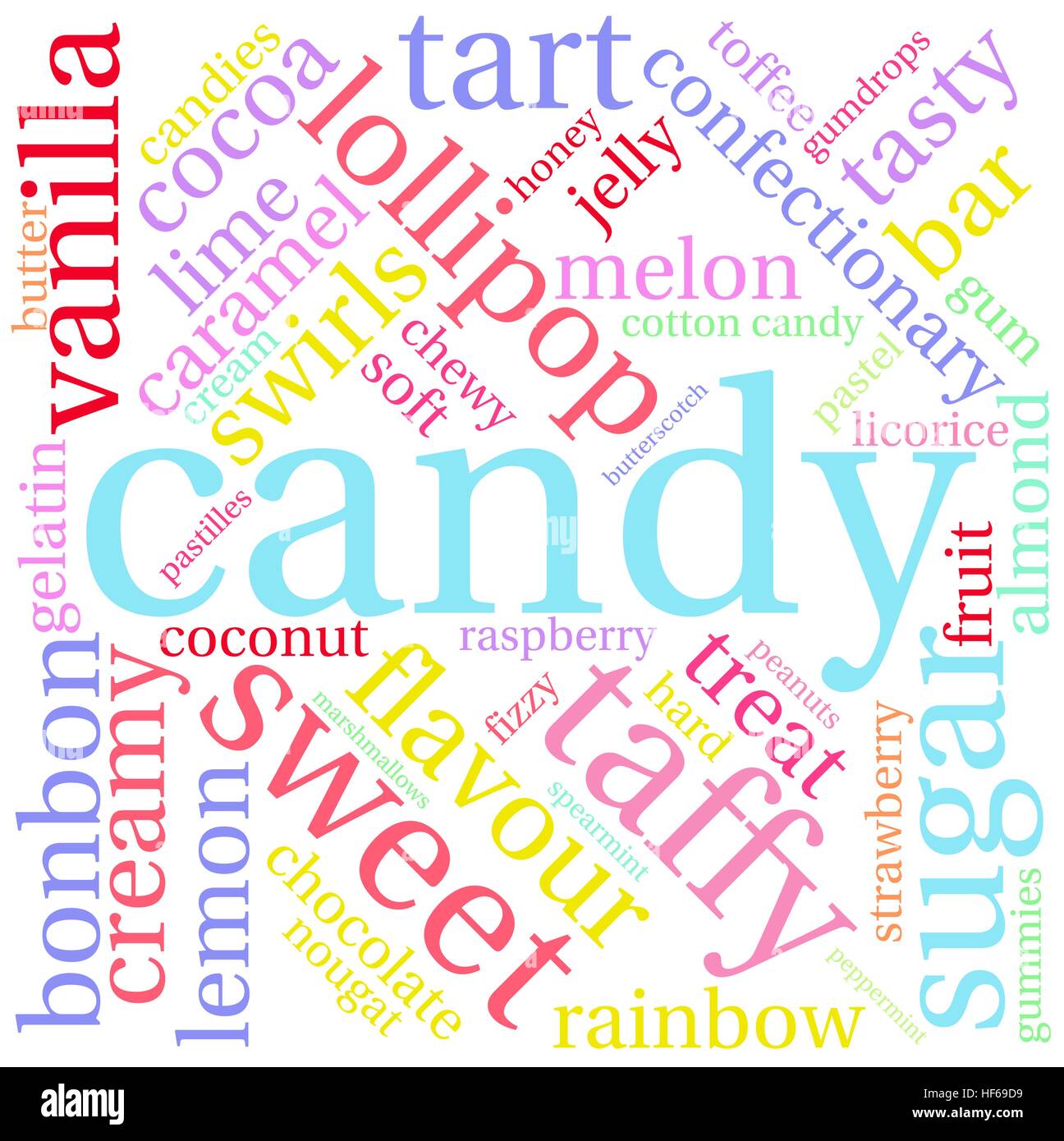 Candy word cloud on a white background Stock Vector Image & Art - Alamy