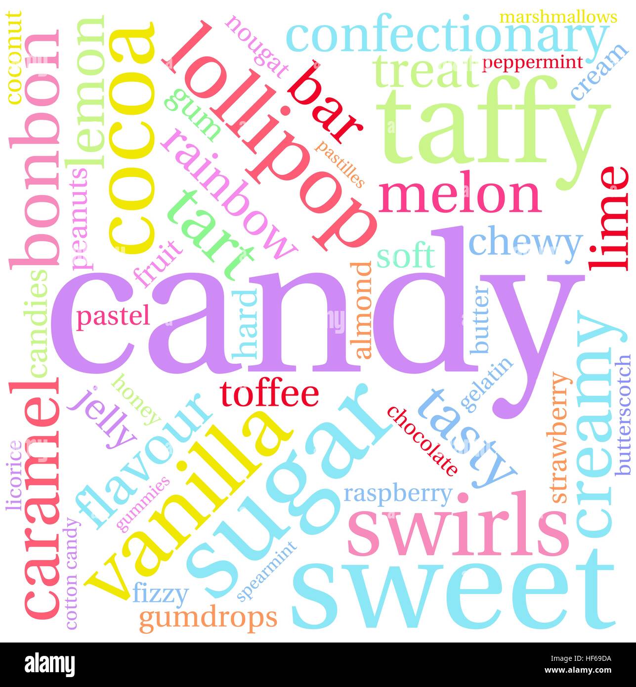 Candy word cloud on a white background Stock Vector Image & Art - Alamy