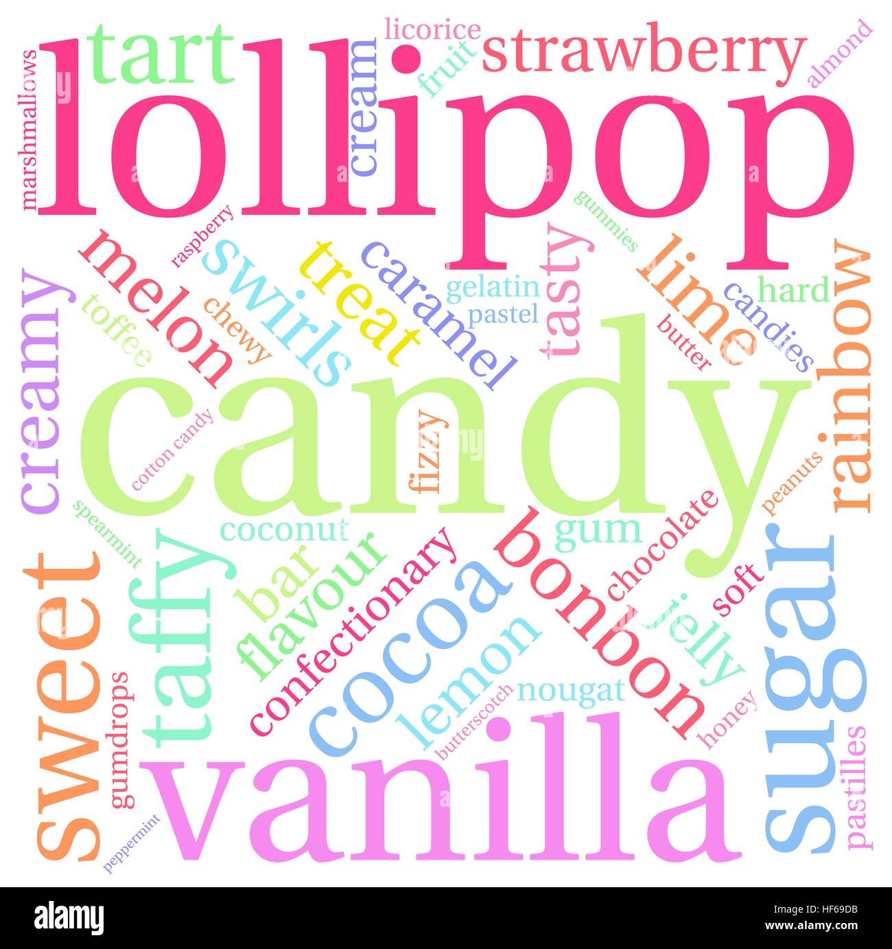 Candy word cloud on a white background Stock Vector Image & Art - Alamy