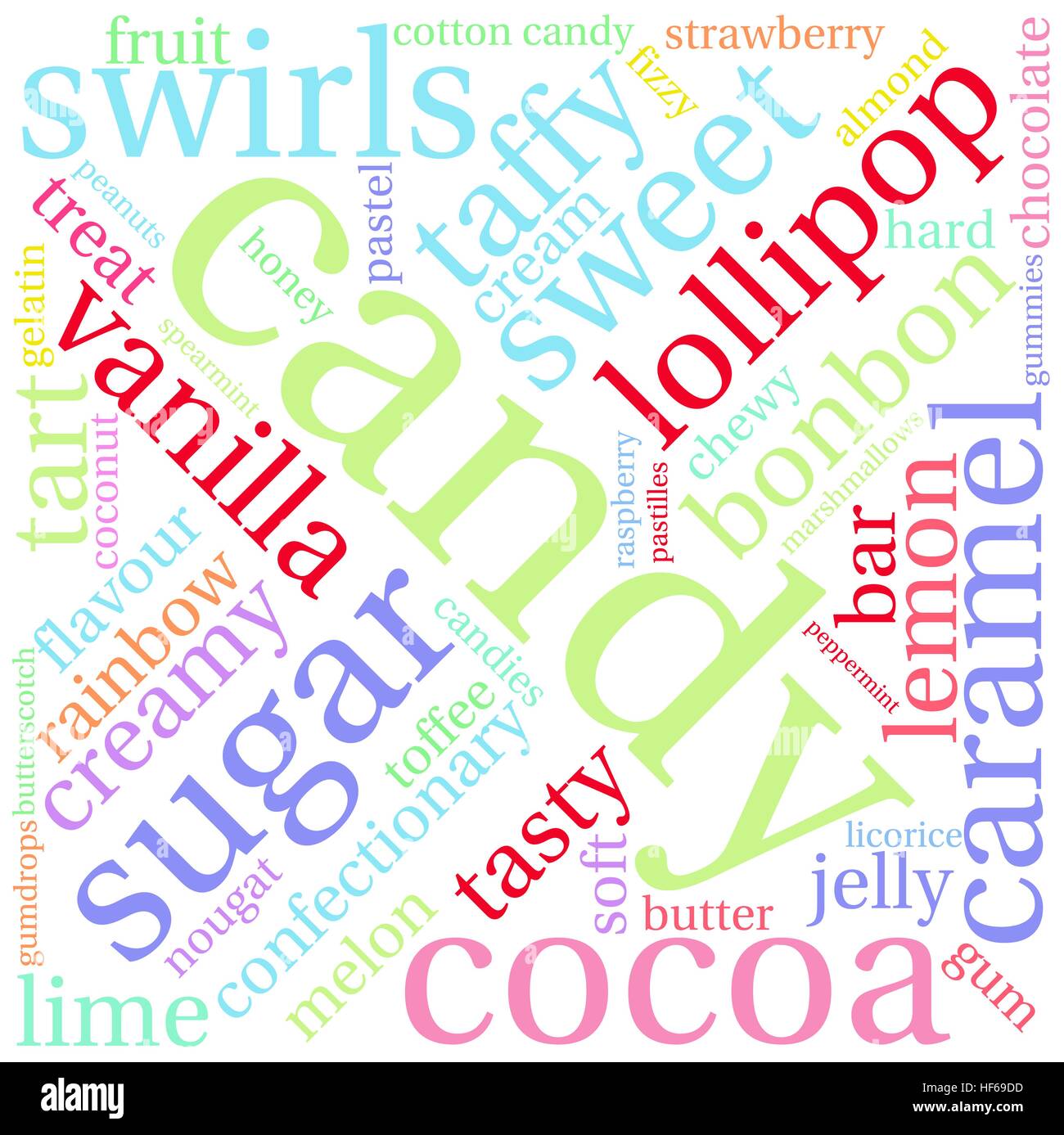 Candy word cloud on a white background Stock Vector Image & Art - Alamy
