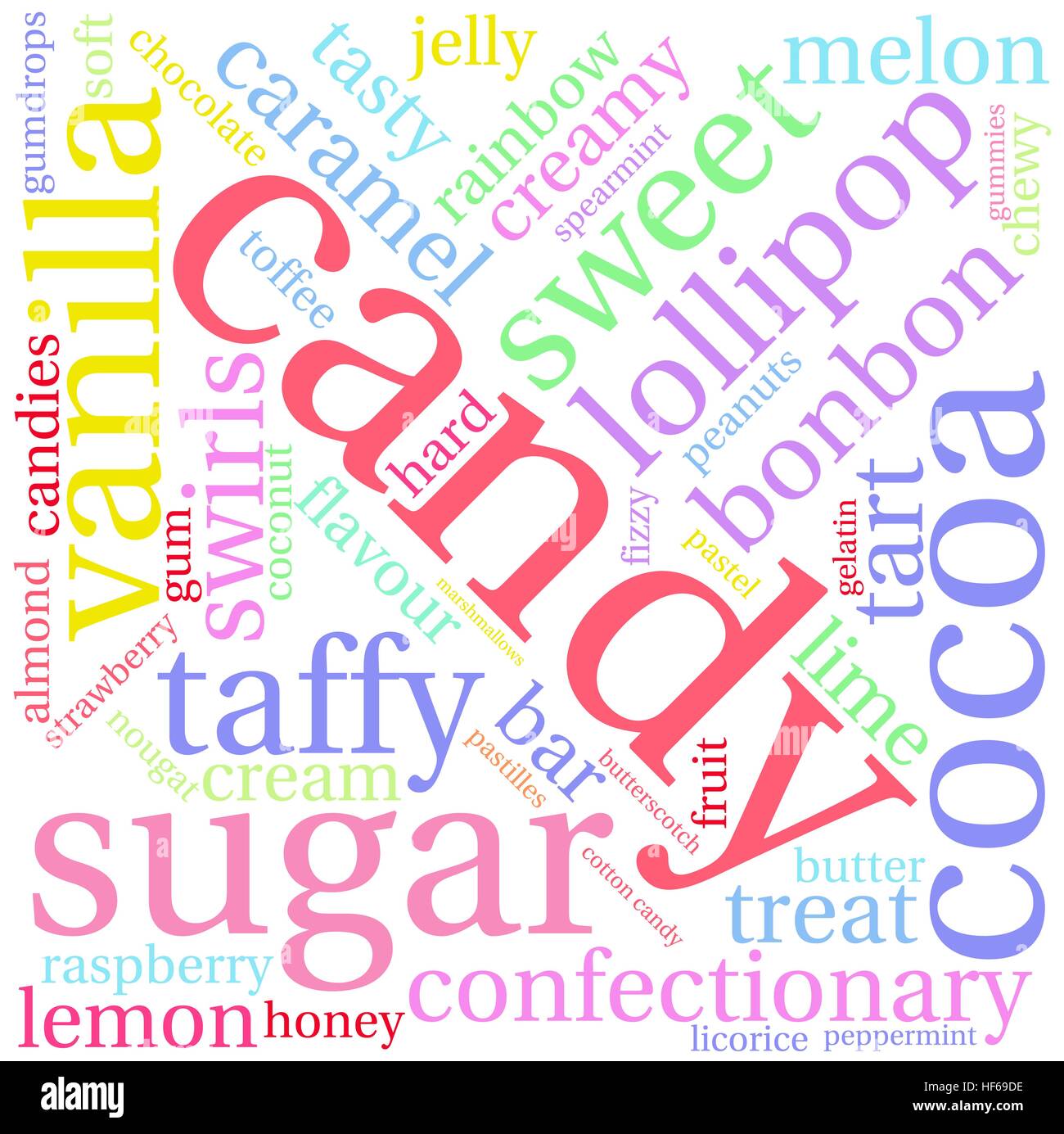 Candy word cloud on a white background Stock Vector Image & Art - Alamy