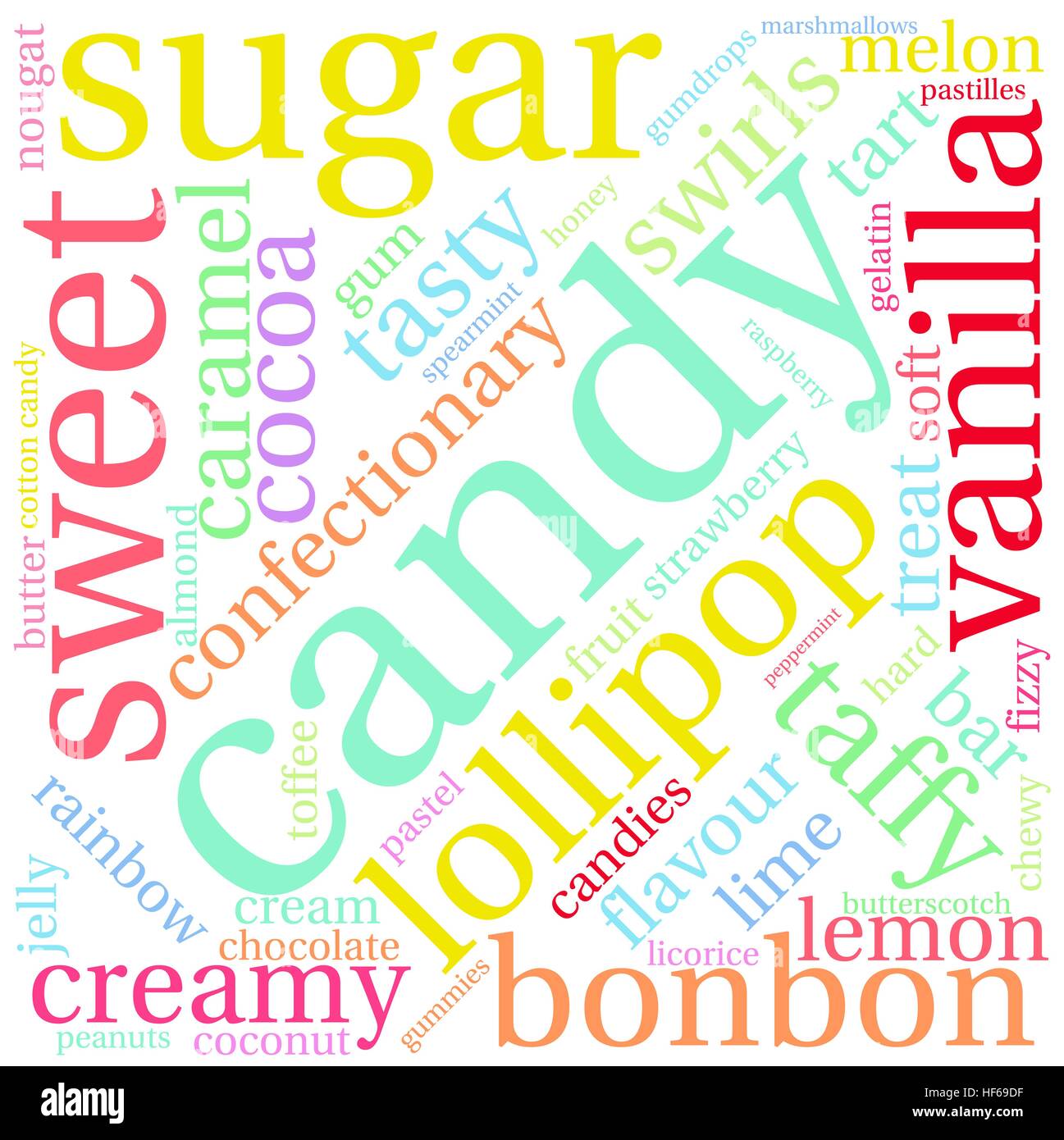 Candy word cloud on a white background Stock Vector Image & Art - Alamy