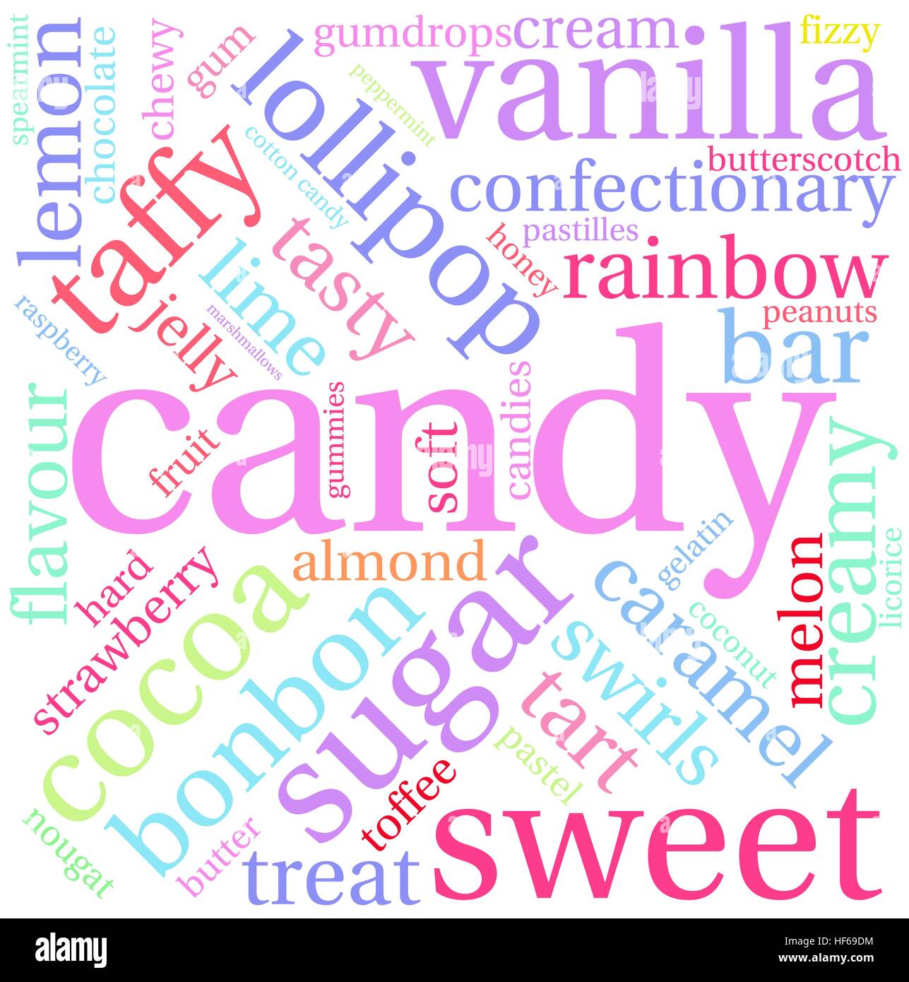 Candy word cloud on a white background Stock Vector Image & Art - Alamy