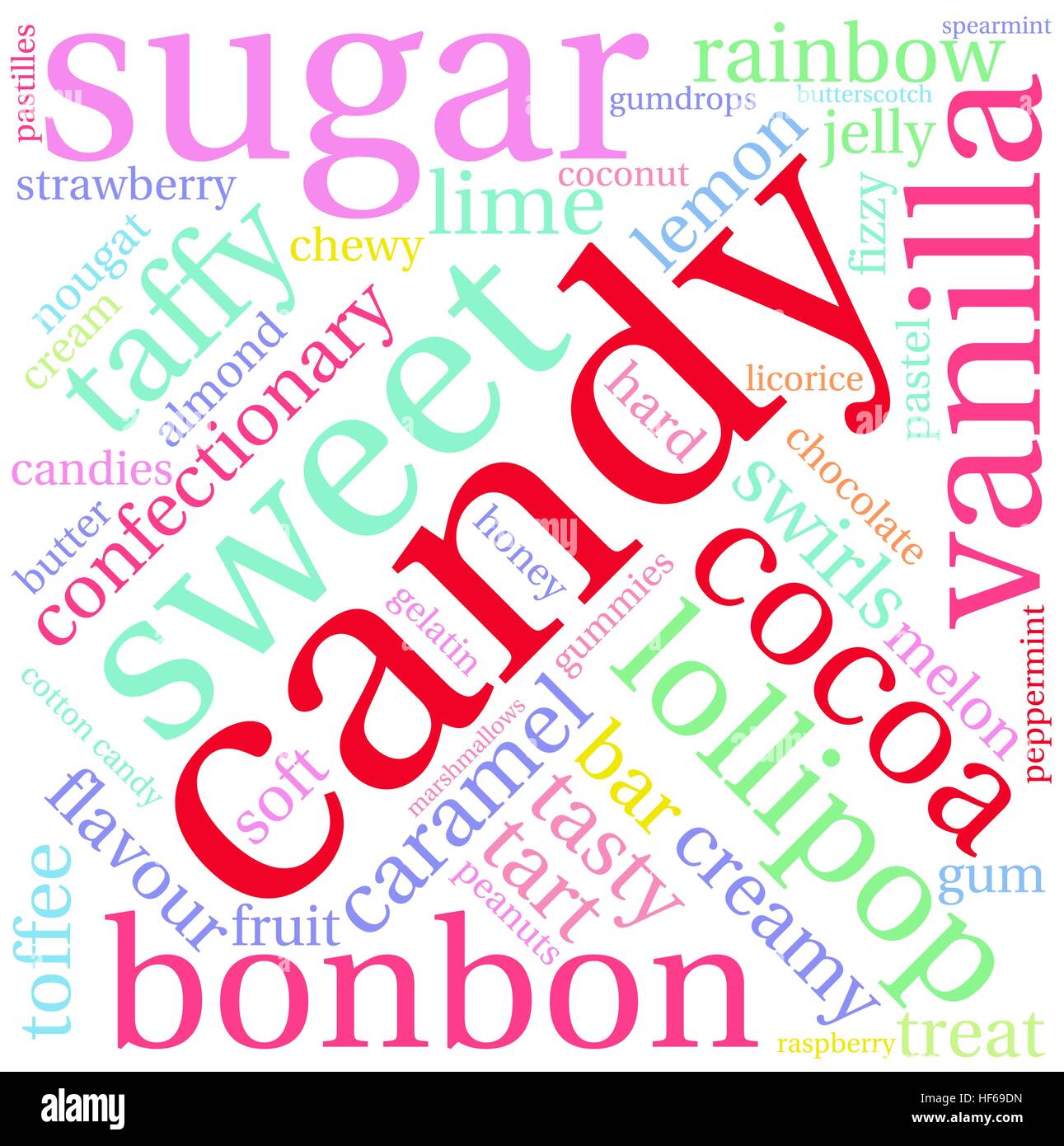 Candy word cloud on a white background Stock Vector Image & Art - Alamy