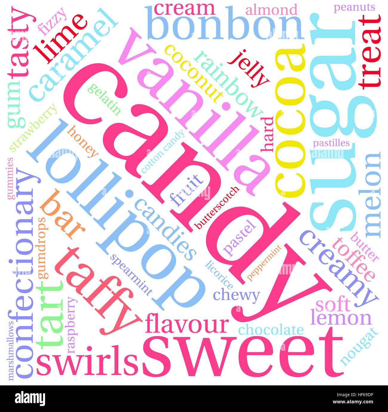 Candy word cloud on a white background Stock Vector Image & Art - Alamy