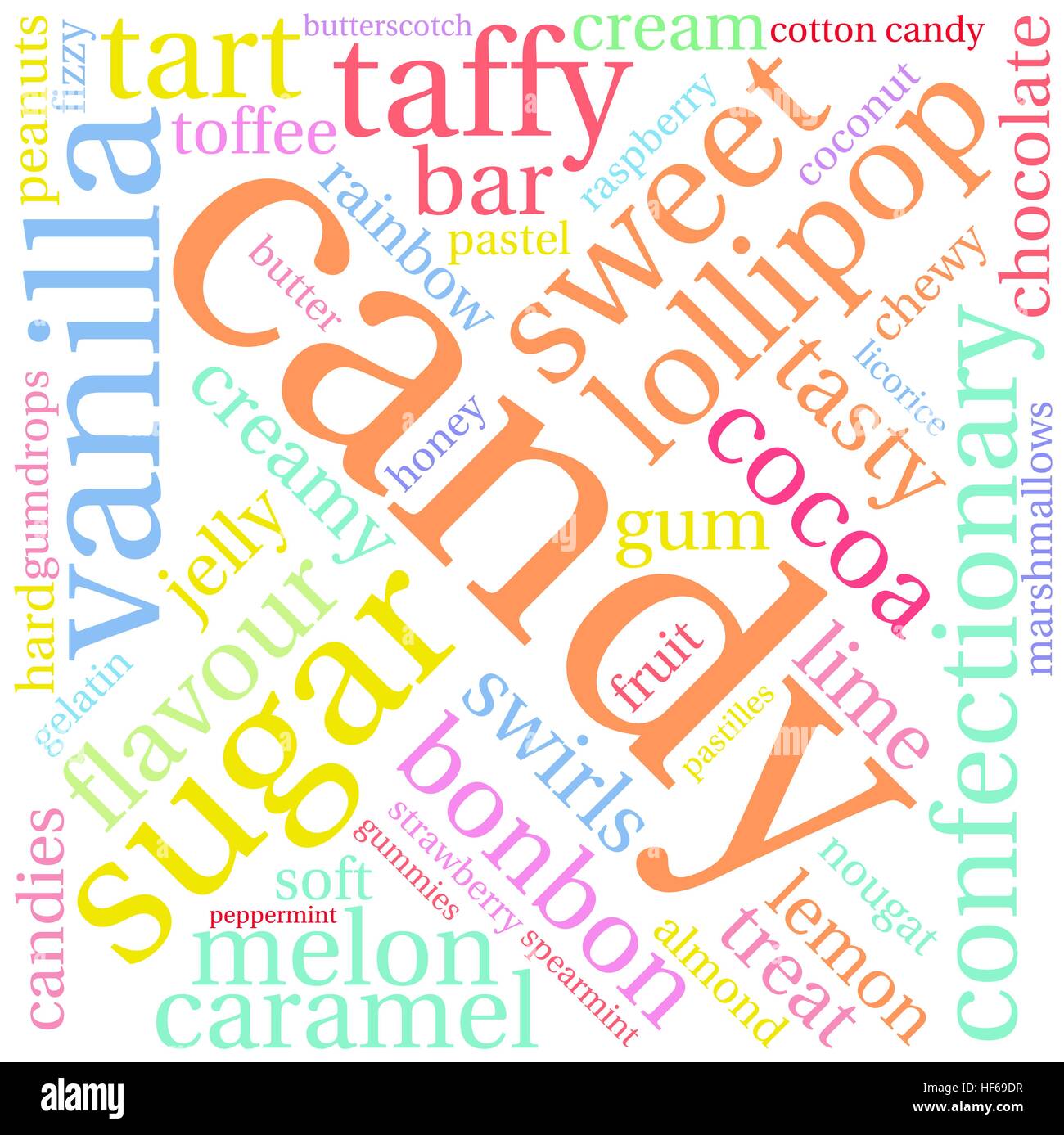 Candy word cloud on a white background Stock Vector Image & Art - Alamy