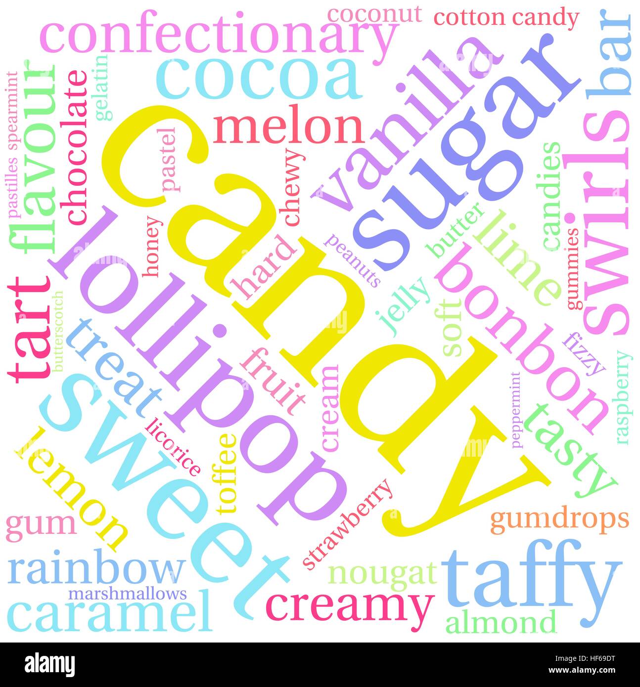 Candy word cloud on a white background Stock Vector Image & Art - Alamy