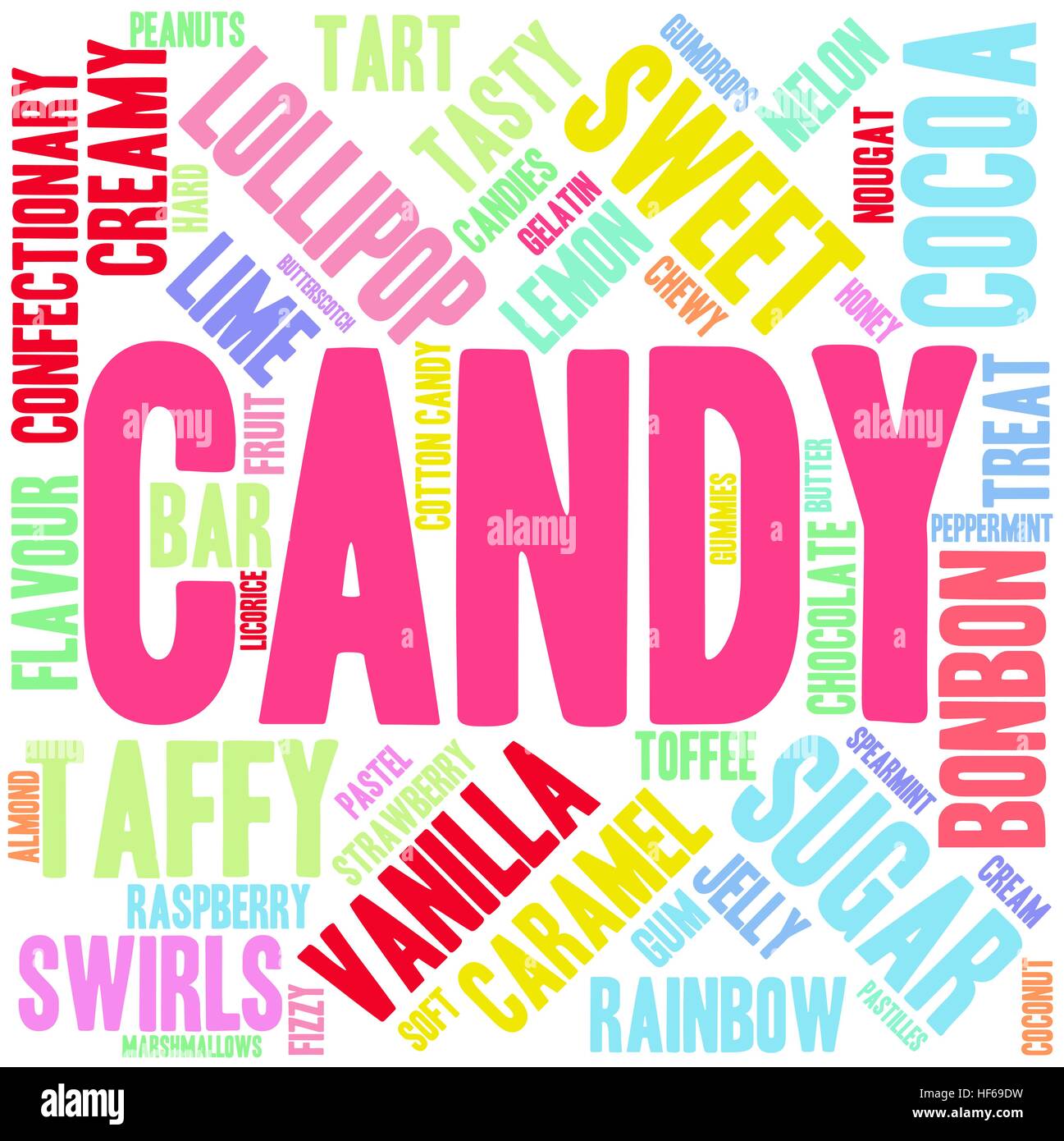 Candy word cloud on a white background Stock Vector Image & Art - Alamy