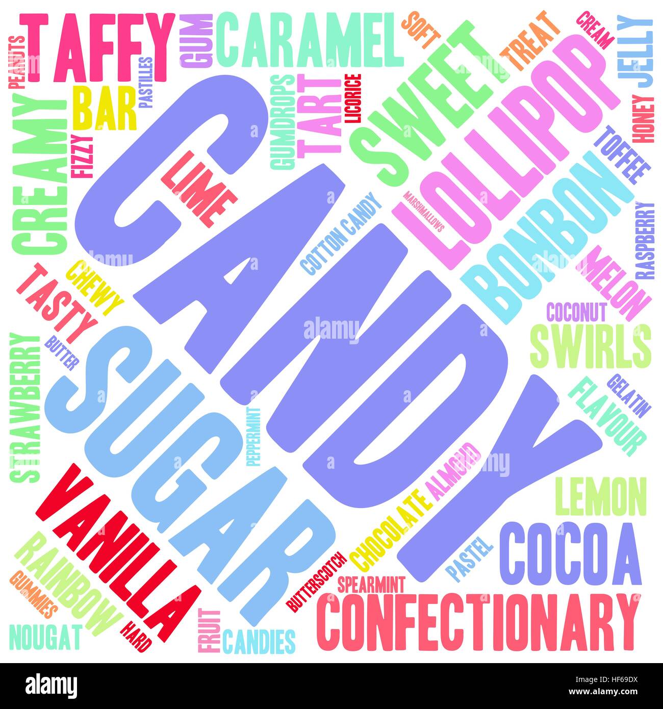 Candy word cloud on a white background Stock Vector Image & Art - Alamy
