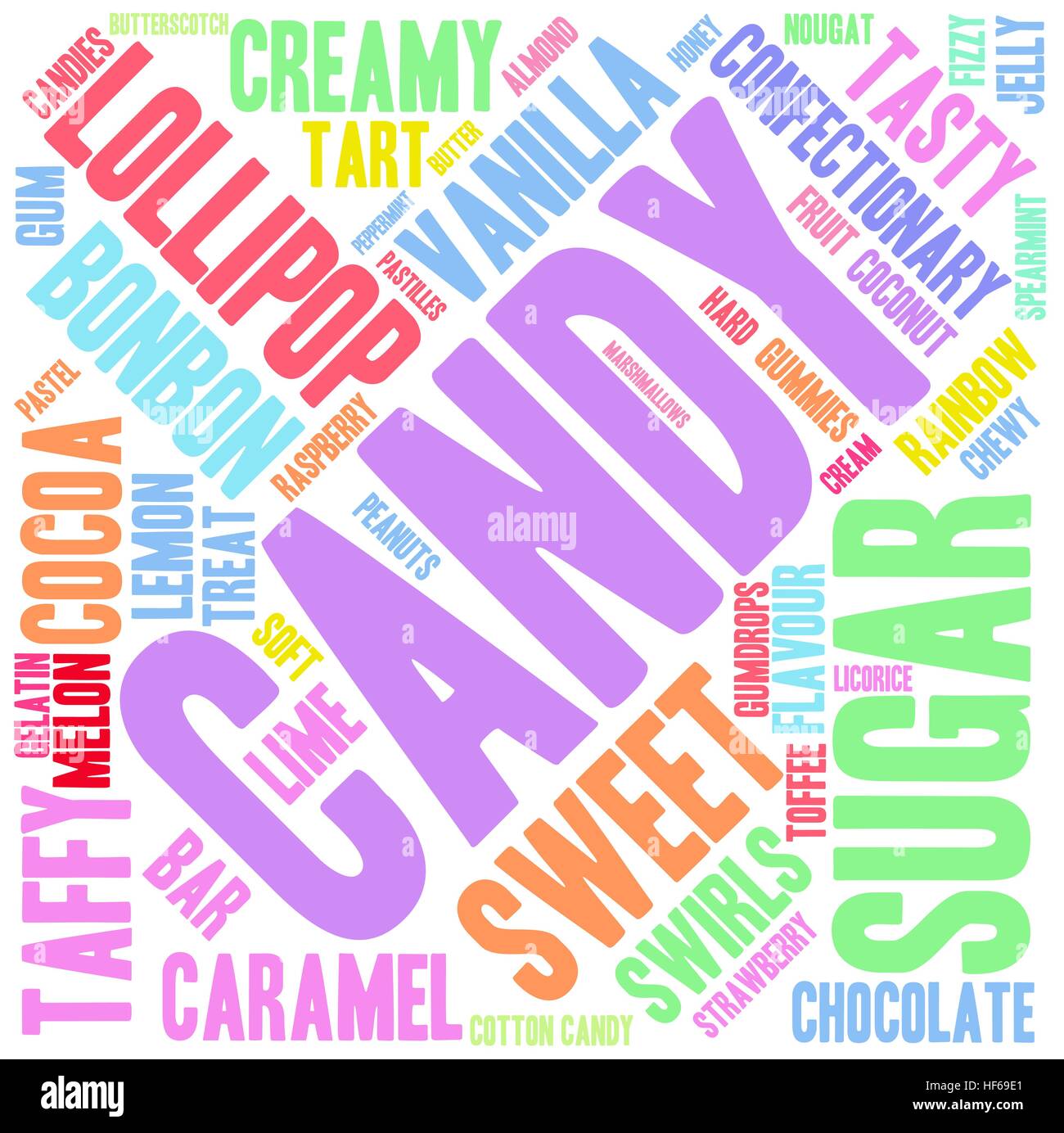Candy word cloud on a white background Stock Vector Image & Art - Alamy