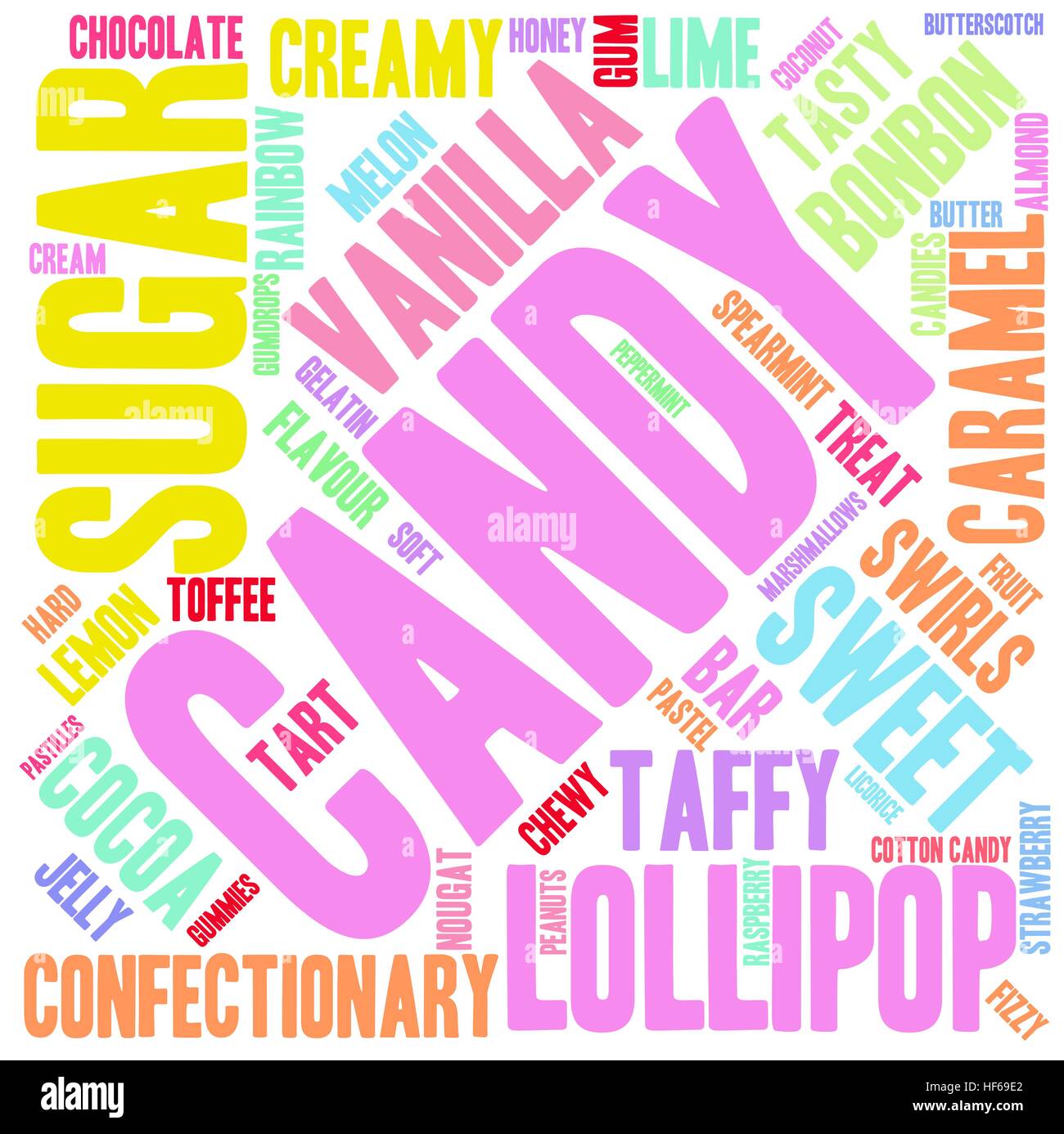 Candy word cloud on a white background Stock Vector Image & Art - Alamy