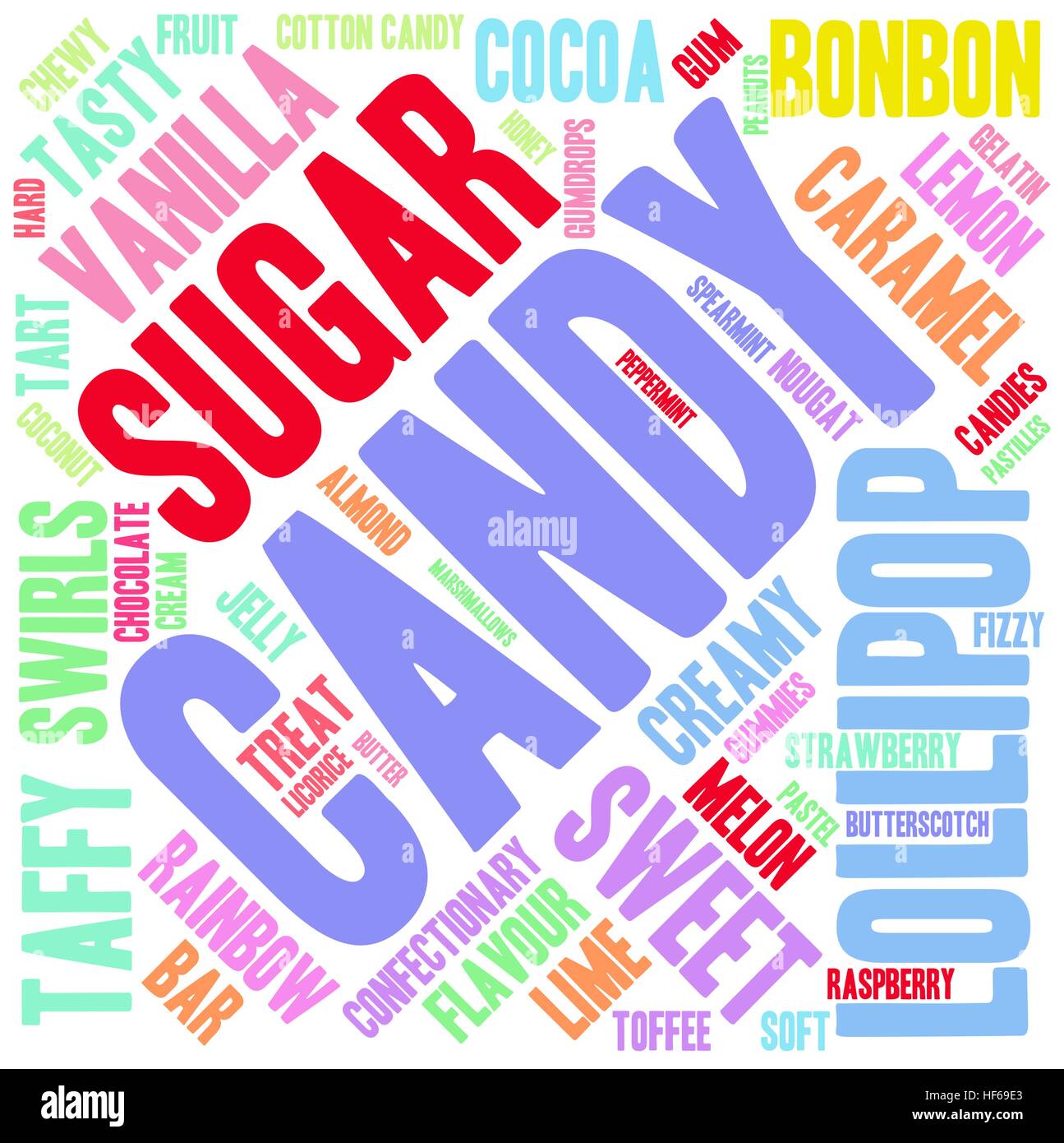 Candy word cloud on a white background Stock Vector Image & Art - Alamy