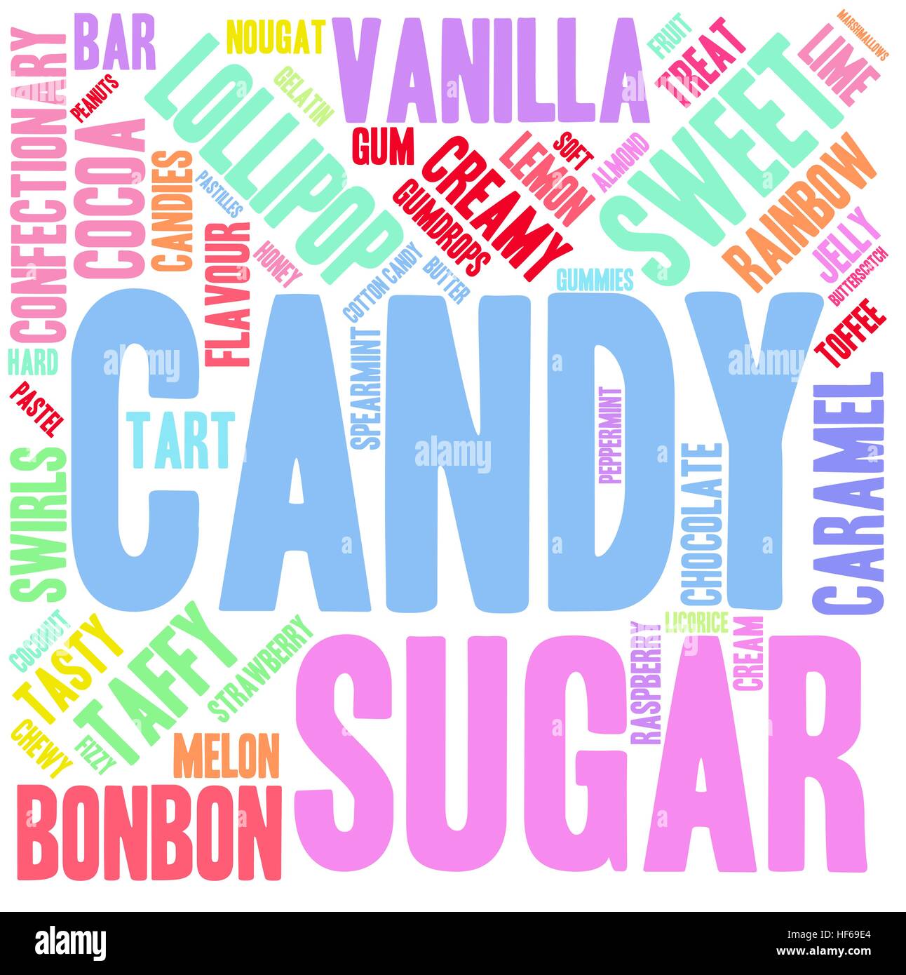 Candy word cloud on a white background Stock Vector Image & Art - Alamy