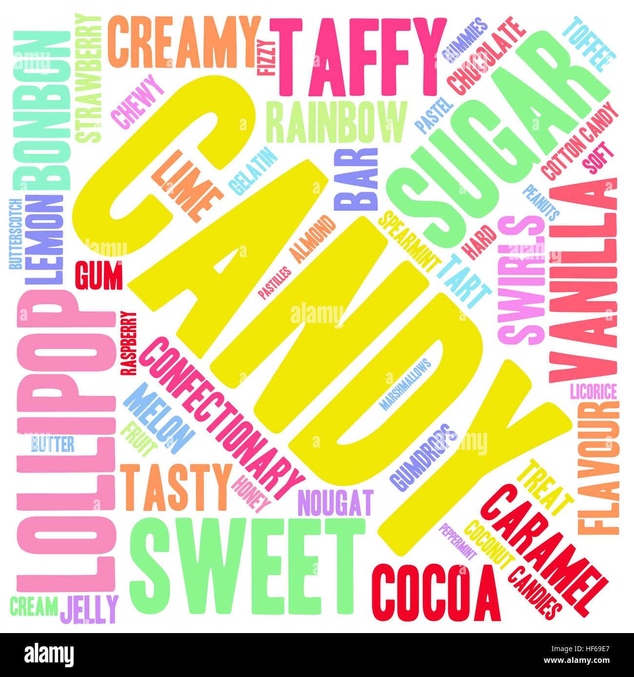 Candy word cloud on a white background Stock Vector Image & Art - Alamy