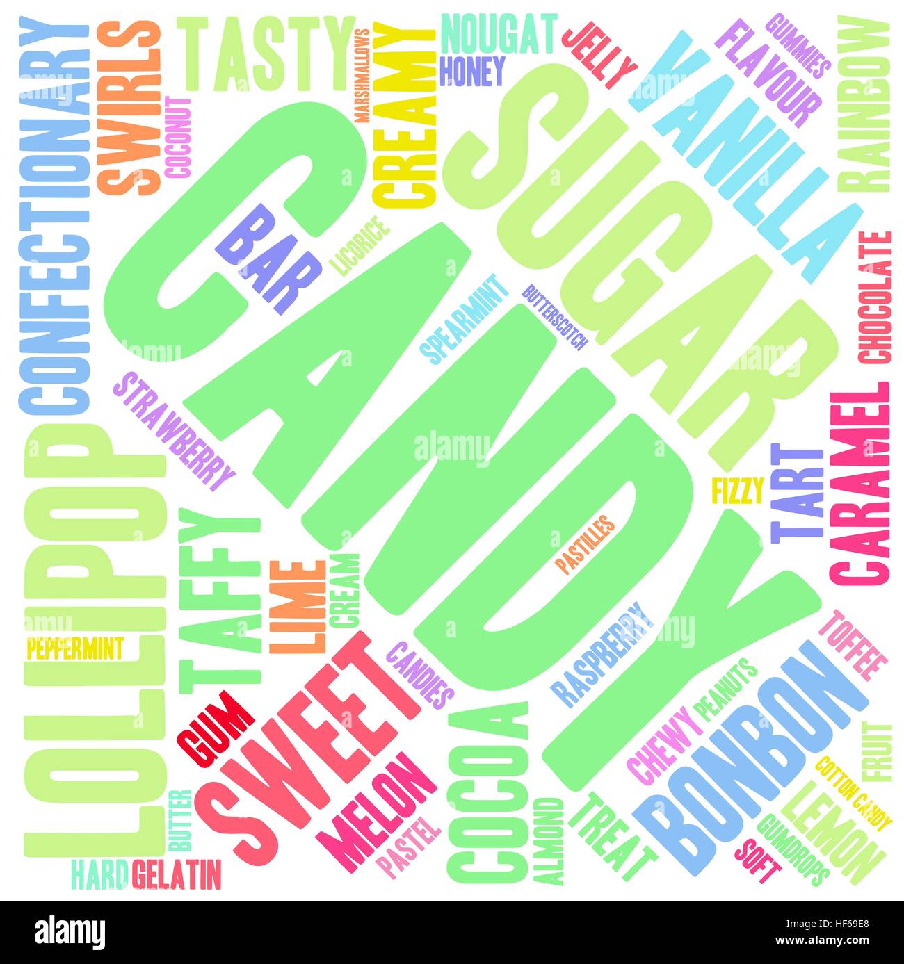 Candy word cloud on a white background Stock Vector Image & Art - Alamy