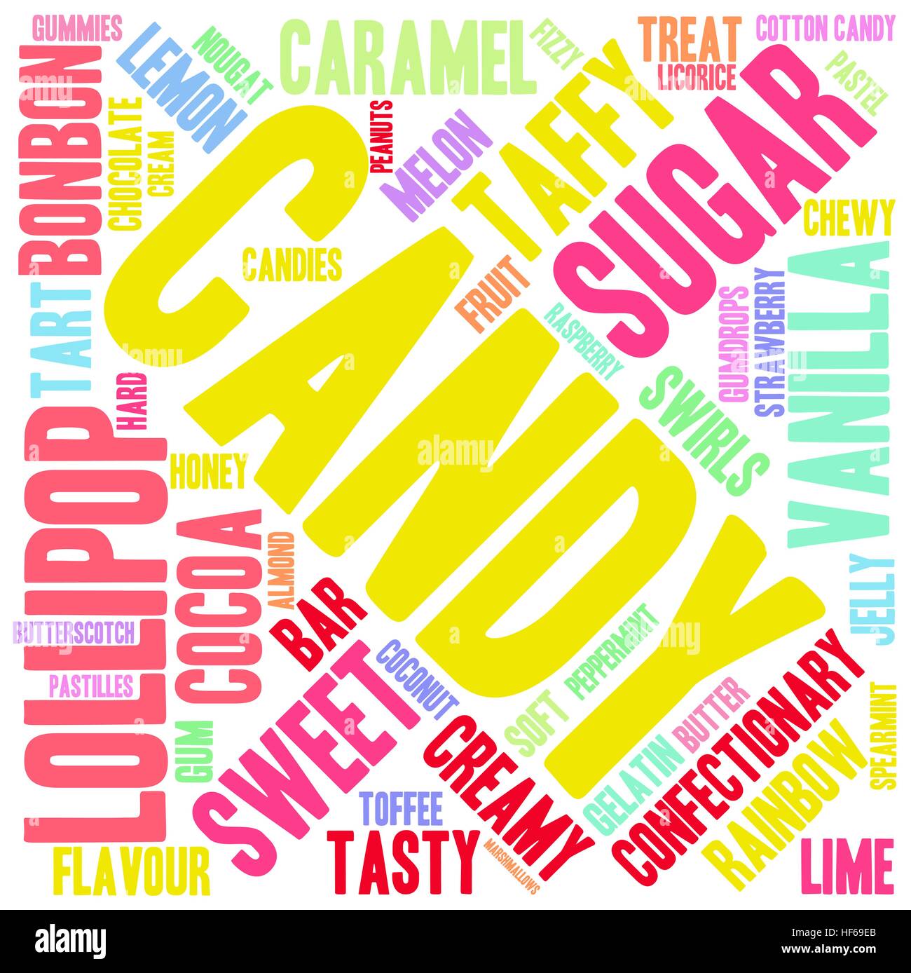 Candy word cloud on a white background Stock Vector Image & Art - Alamy