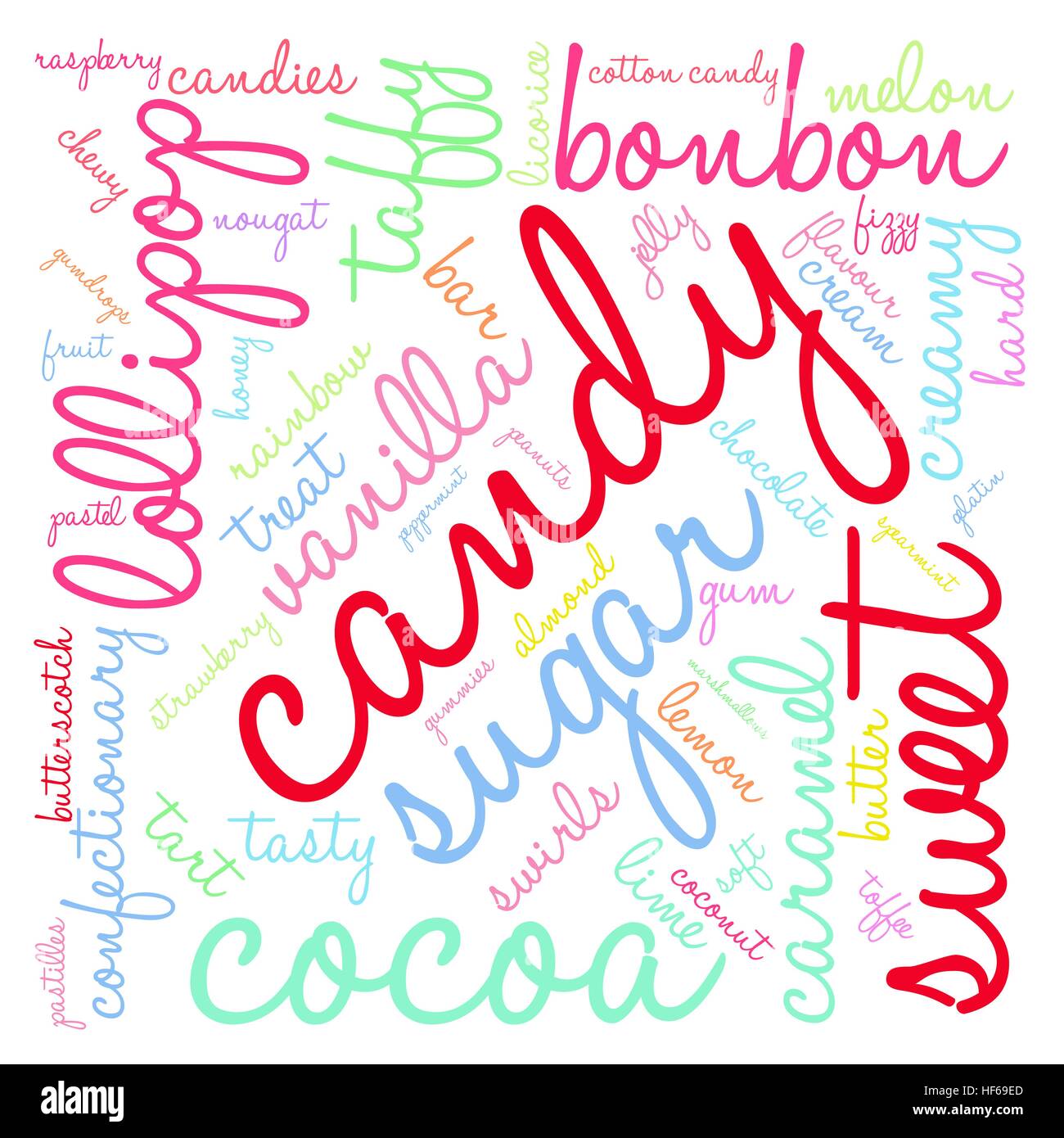 Candy word cloud on a white background Stock Vector Image & Art - Alamy