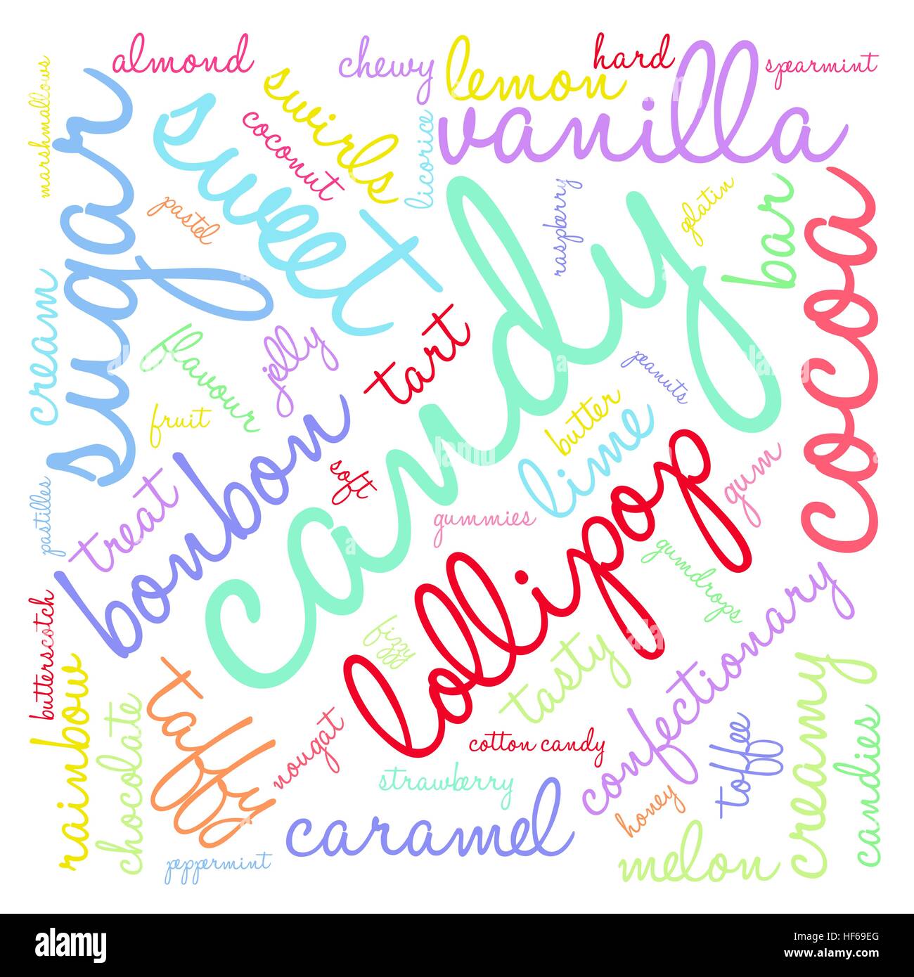 Candy word cloud on a white background Stock Vector Image & Art - Alamy