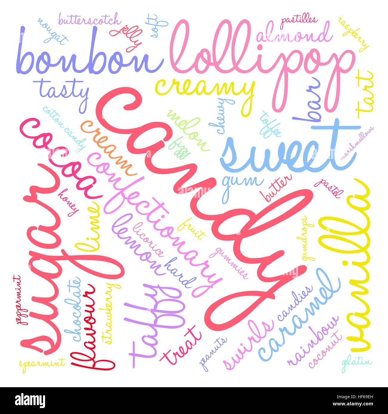 Candy word cloud on a white background Stock Vector Image & Art - Alamy