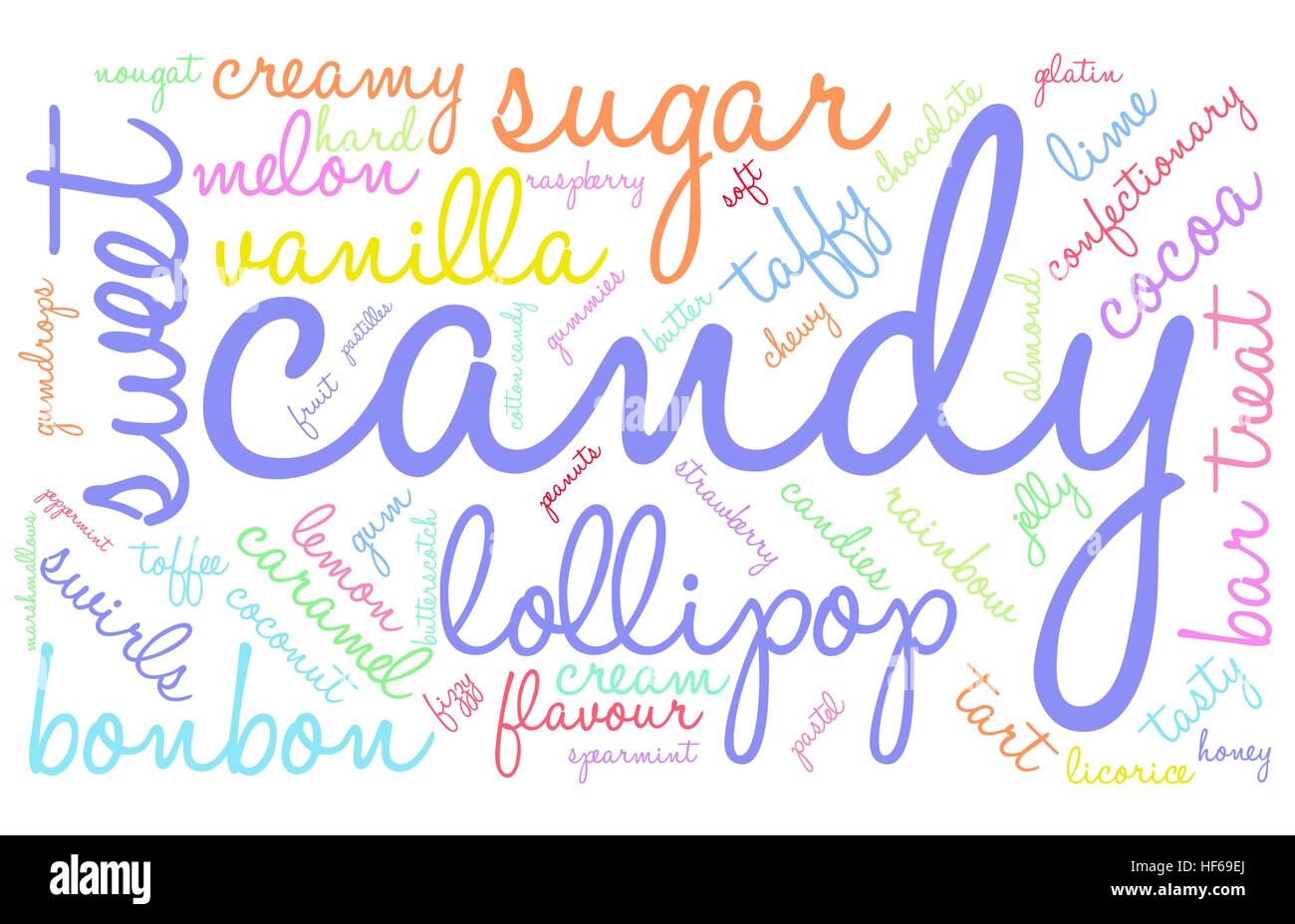 Candy word cloud on a white background Stock Vector Image & Art - Alamy