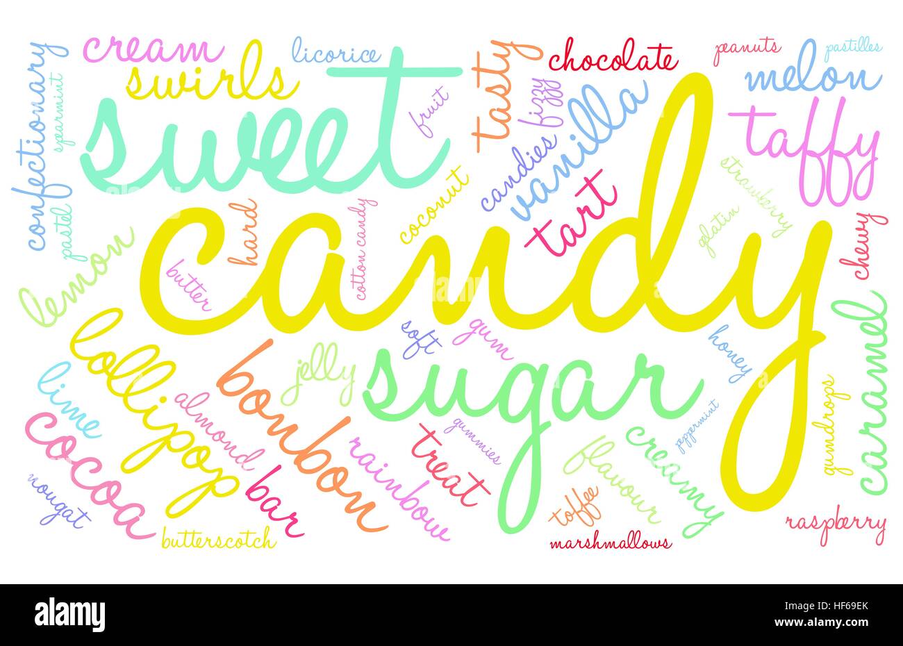 Candy word cloud on a white background Stock Vector Image & Art - Alamy