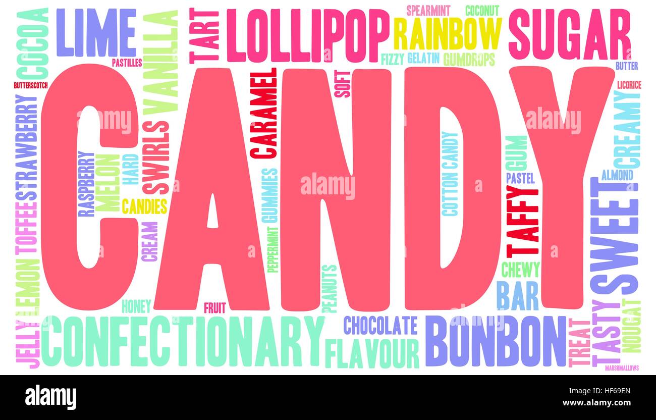 Candy word cloud on a white background Stock Vector Image & Art - Alamy