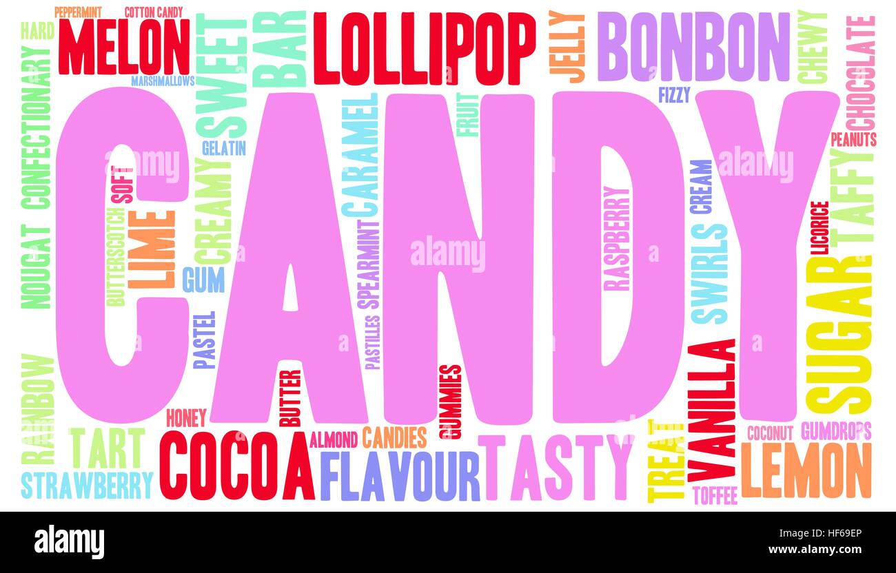 Candy word cloud on a white background Stock Vector Image & Art - Alamy