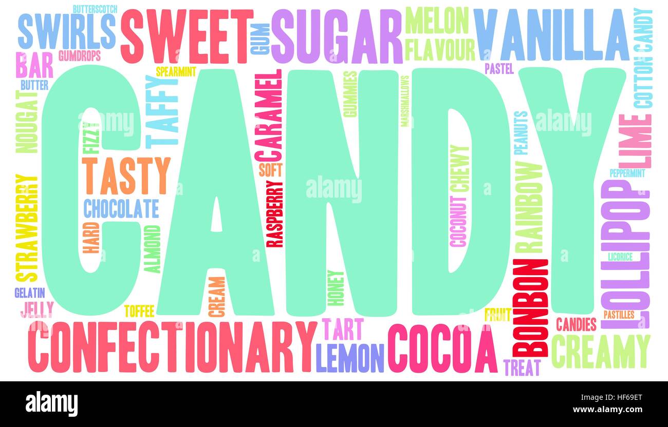 Candy word cloud on a white background Stock Vector Image & Art - Alamy