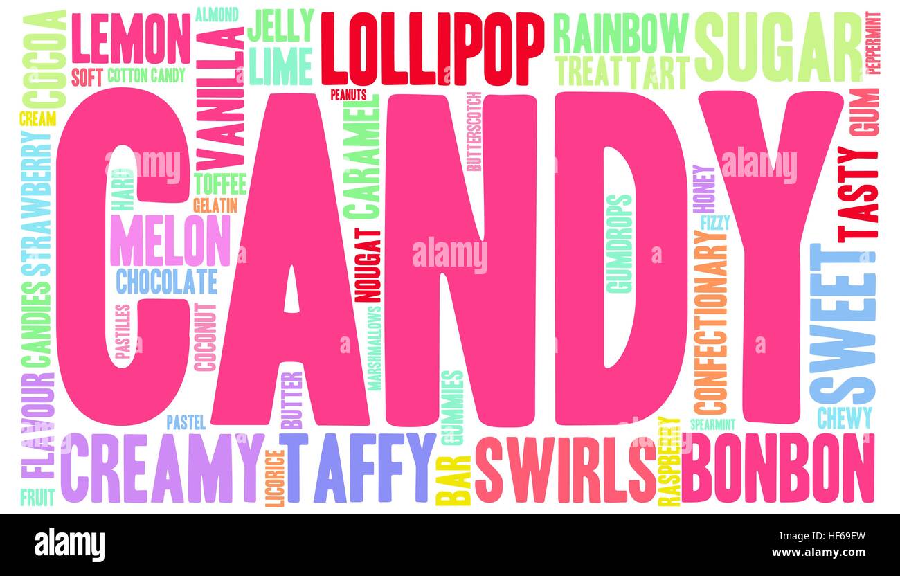 Candy word cloud on a white background Stock Vector Image & Art - Alamy