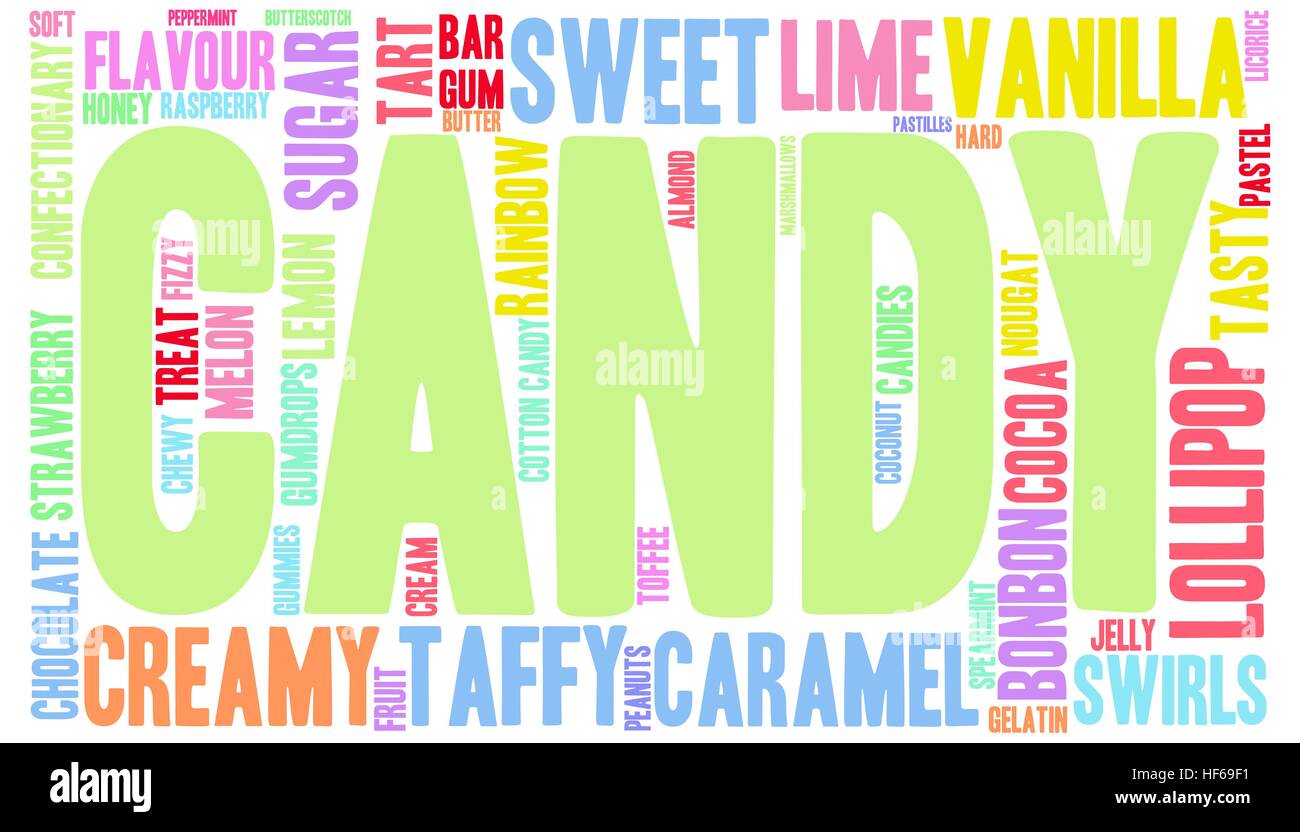 Candy word cloud on a white background Stock Vector Image & Art - Alamy