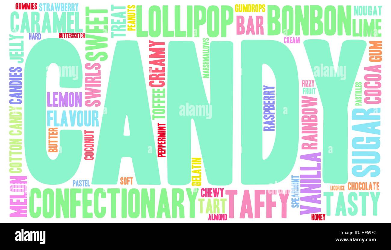 Candy word cloud on a white background Stock Vector Image & Art - Alamy