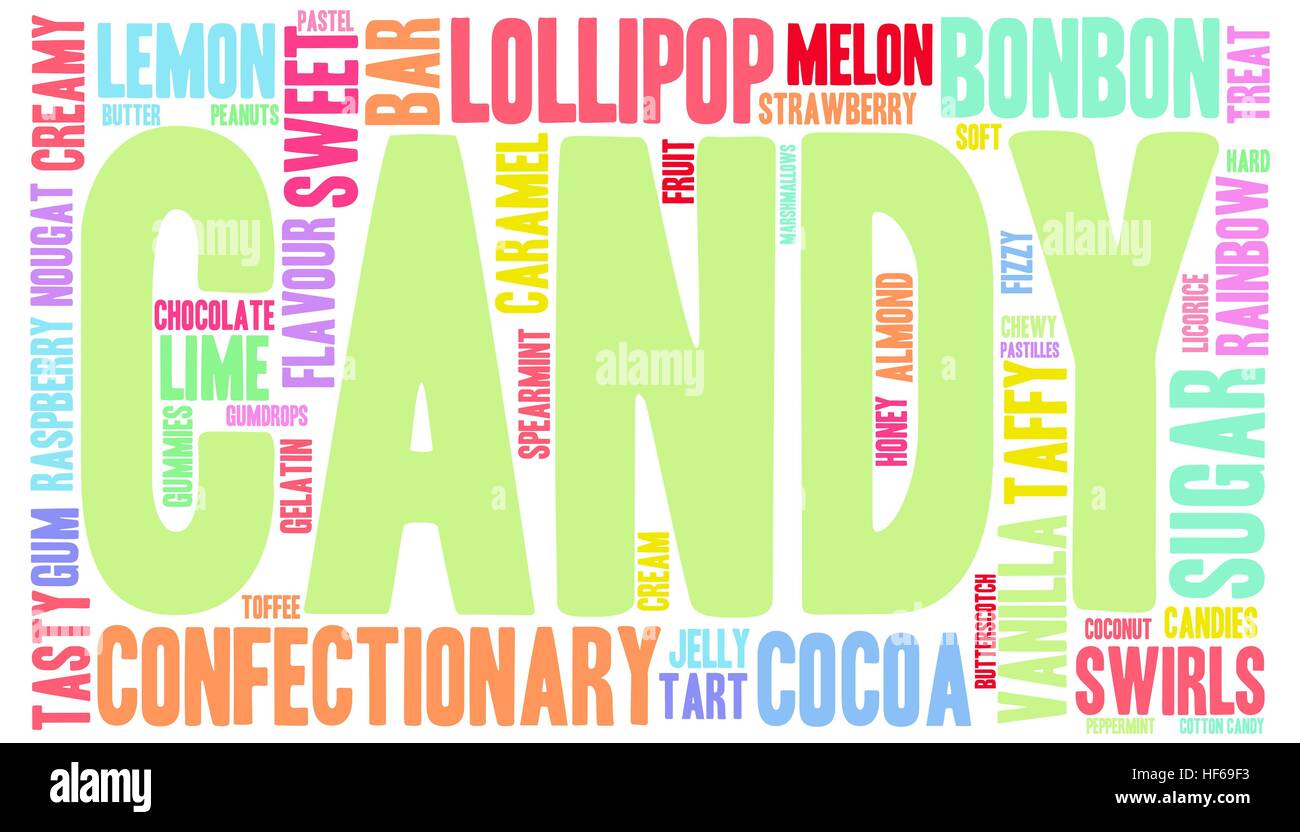 Candy word cloud on a white background Stock Vector Image & Art - Alamy