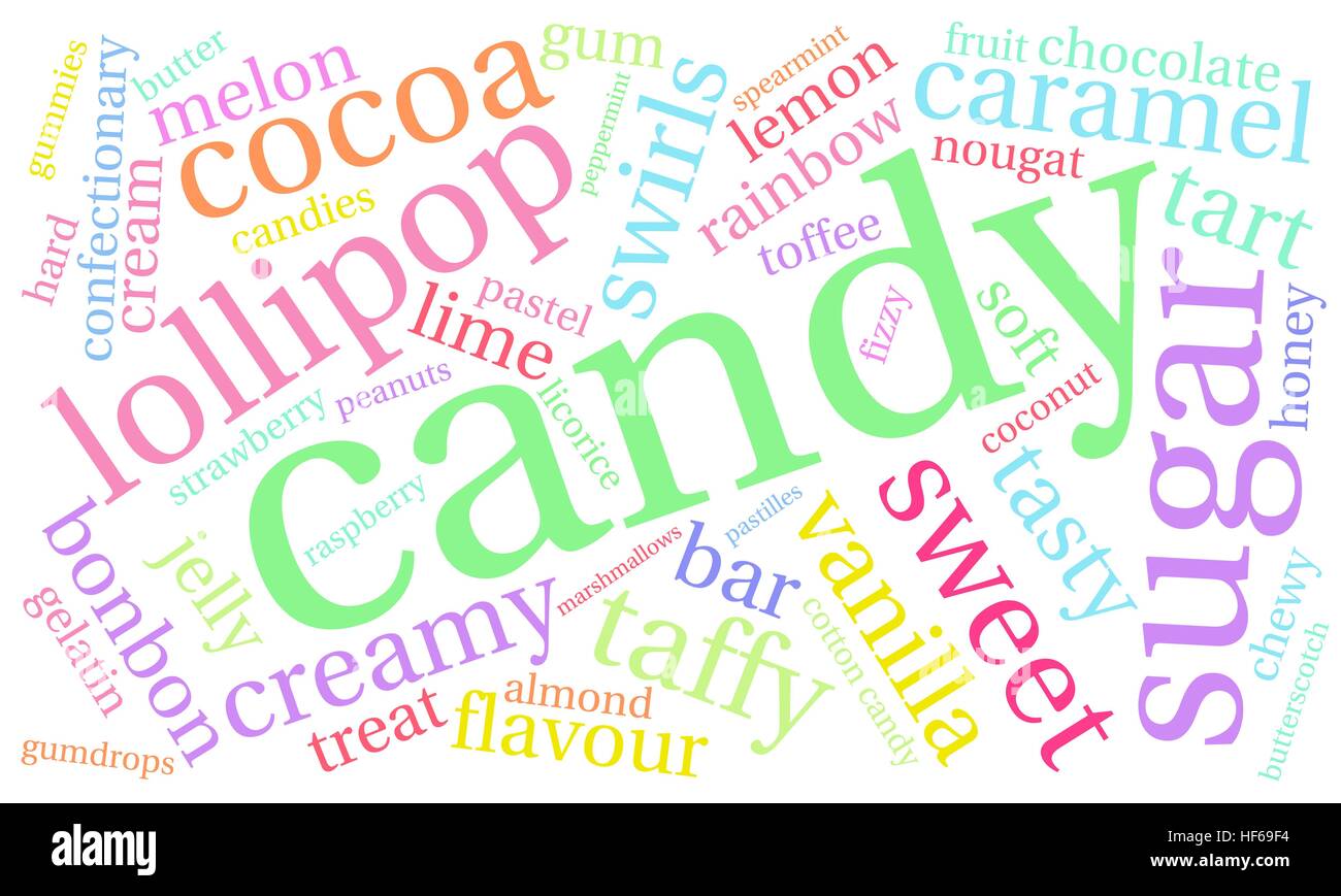 Candy word cloud on a white background Stock Vector Image & Art - Alamy