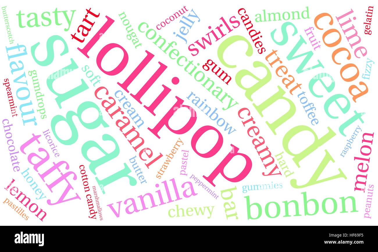 Candy word cloud on a white background Stock Vector Image & Art - Alamy
