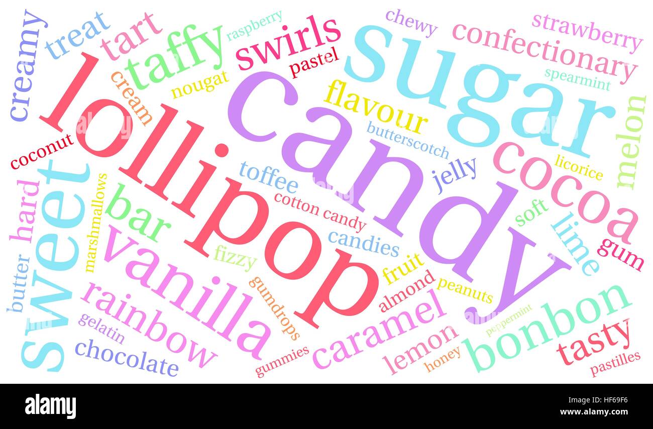 Candy word cloud on a white background Stock Vector Image & Art - Alamy