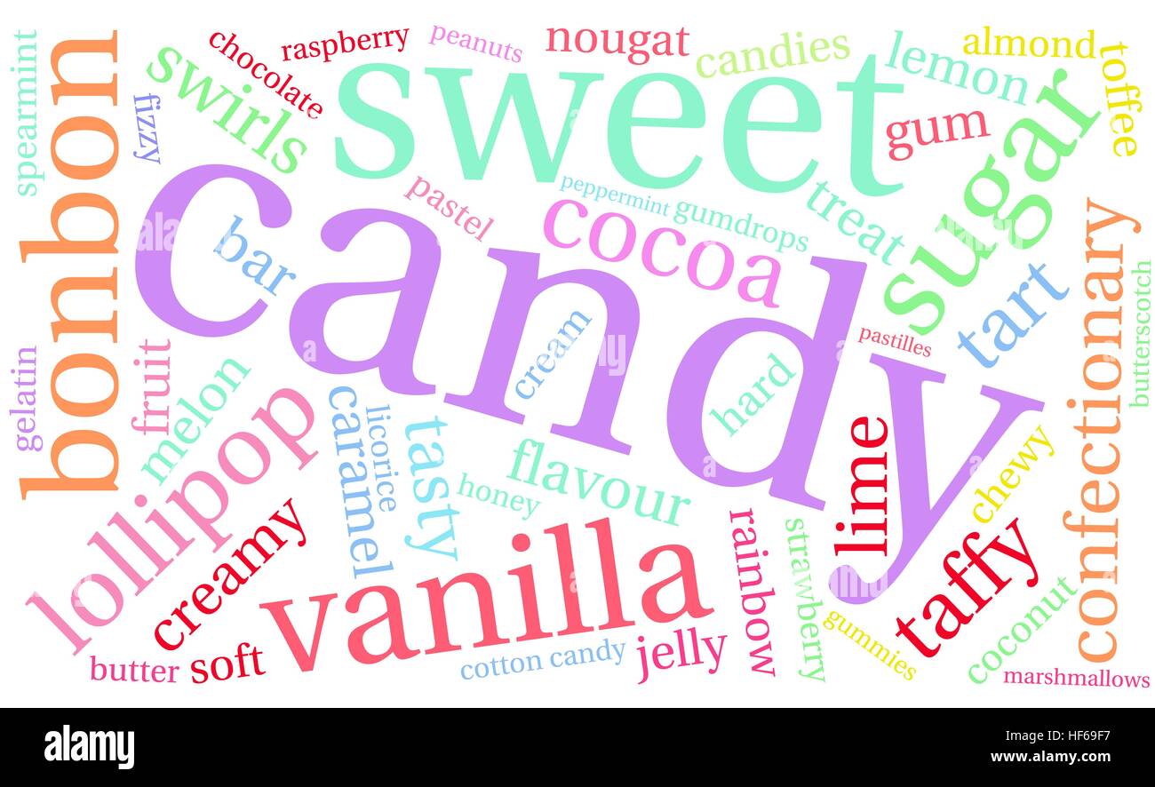 Candy word cloud on a white background Stock Vector Image & Art - Alamy