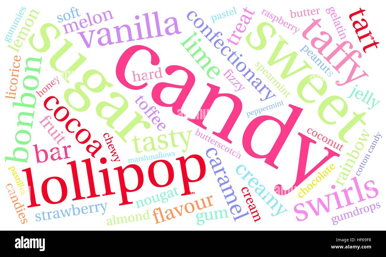Candy word cloud on a white background Stock Vector Image & Art - Alamy