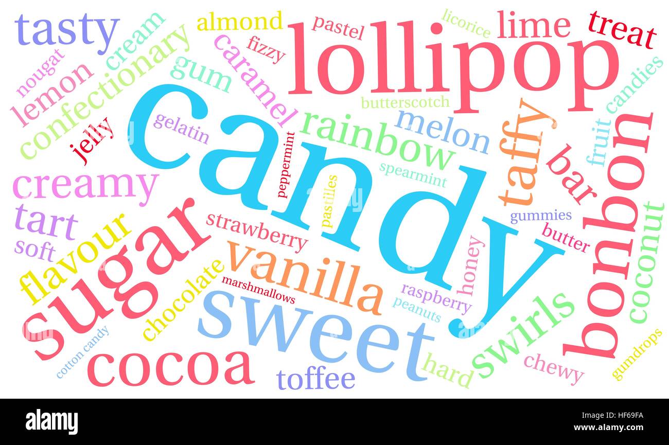 Candy word cloud on a white background Stock Vector Image & Art - Alamy