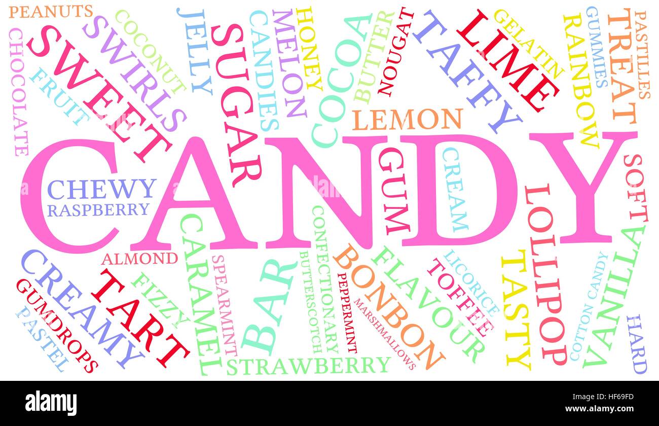 Candy word cloud on a white background Stock Vector Image & Art - Alamy