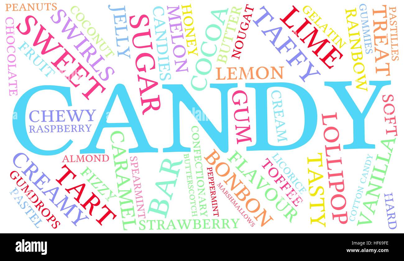 Candy word cloud on a white background Stock Vector Image & Art - Alamy