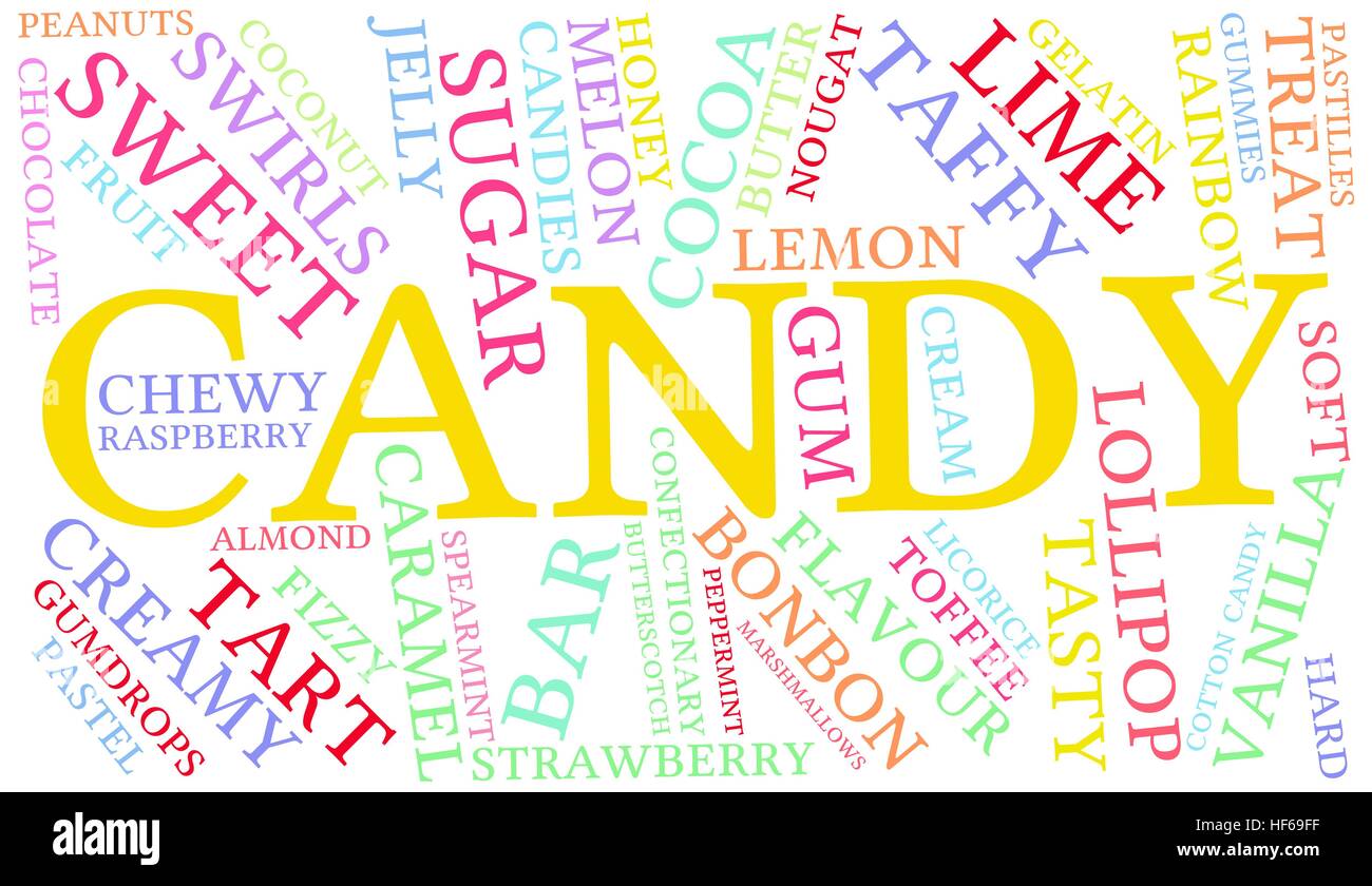 Candy word cloud on a white background Stock Vector Image & Art - Alamy