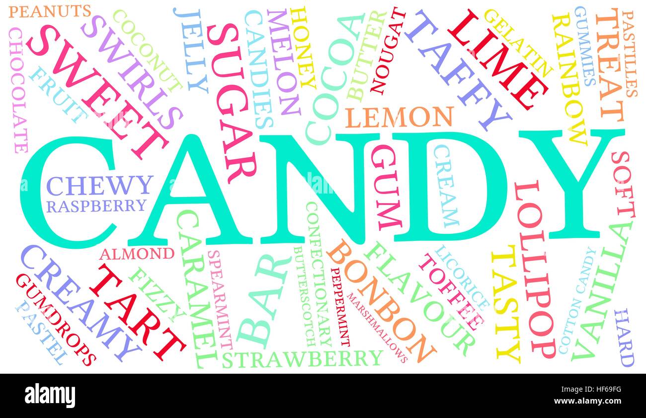 Candy word cloud on a white background Stock Vector Image & Art - Alamy