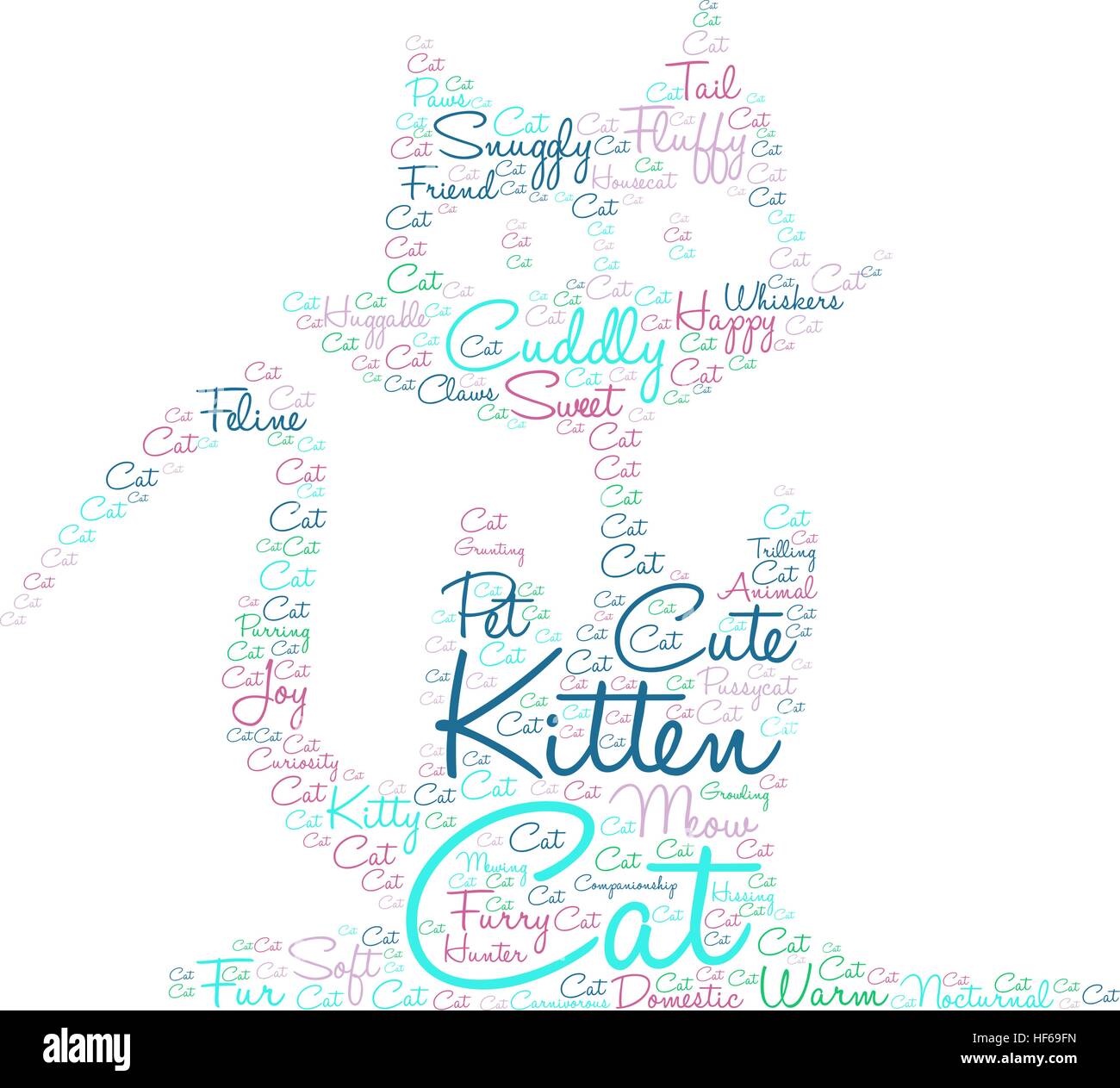 Cat word cloud on a white background Stock Vector Image & Art - Alamy