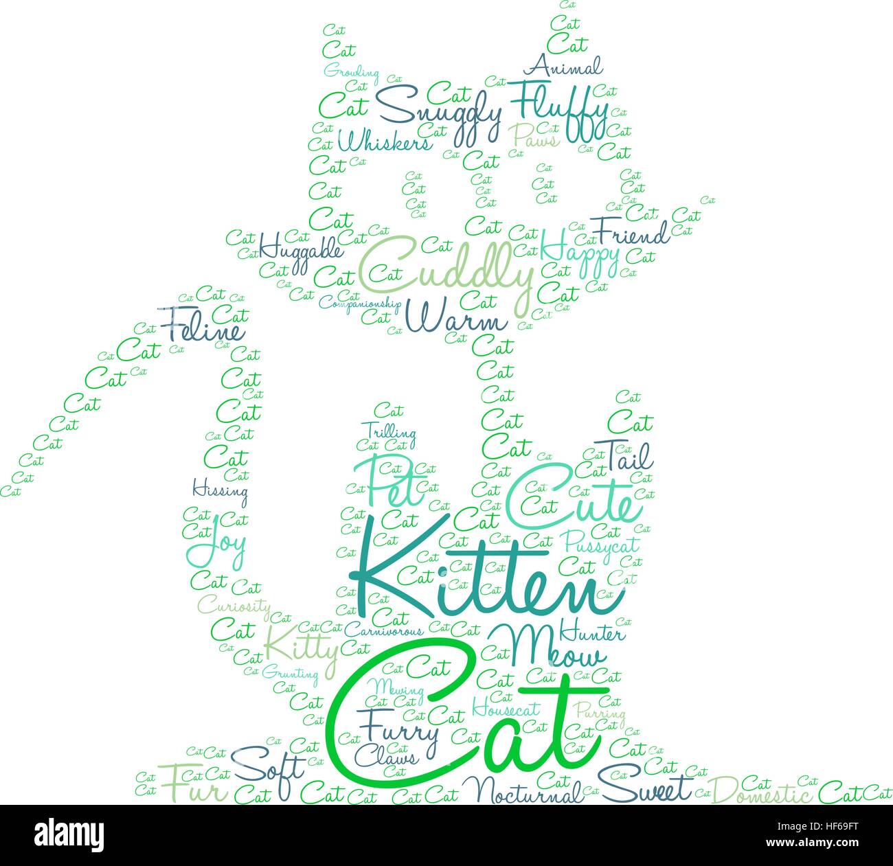 Cat word cloud on a white background Stock Vector Image & Art - Alamy