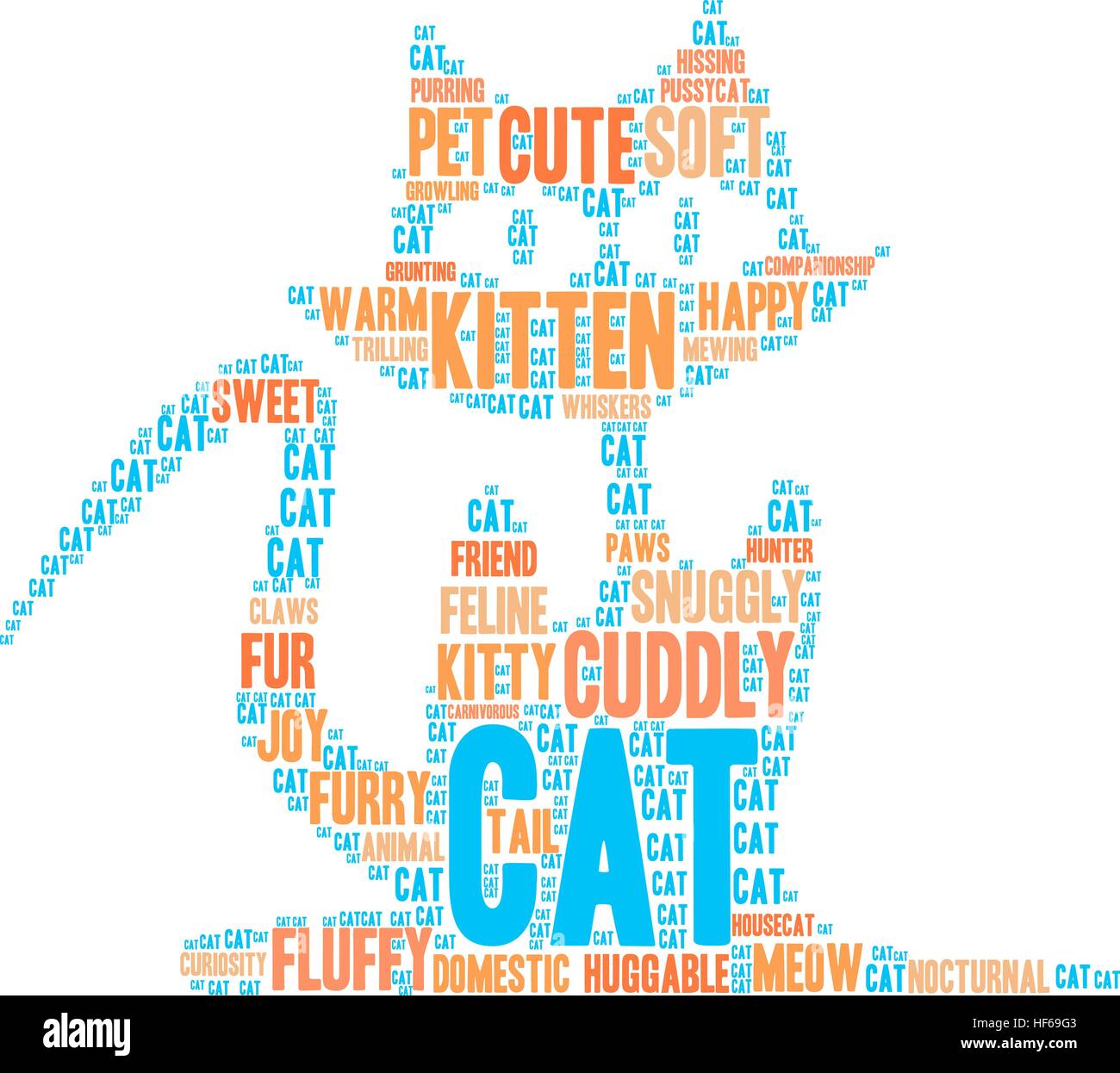 Cat word cloud on a white background Stock Vector Image & Art - Alamy