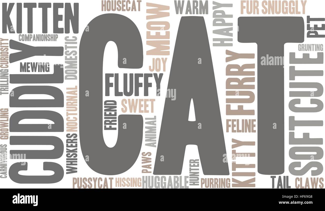 Cat word cloud on a white background Stock Vector Image & Art - Alamy