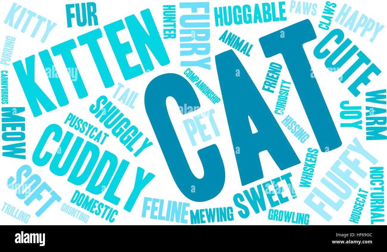 Cat word cloud on a white background Stock Vector Image & Art - Alamy