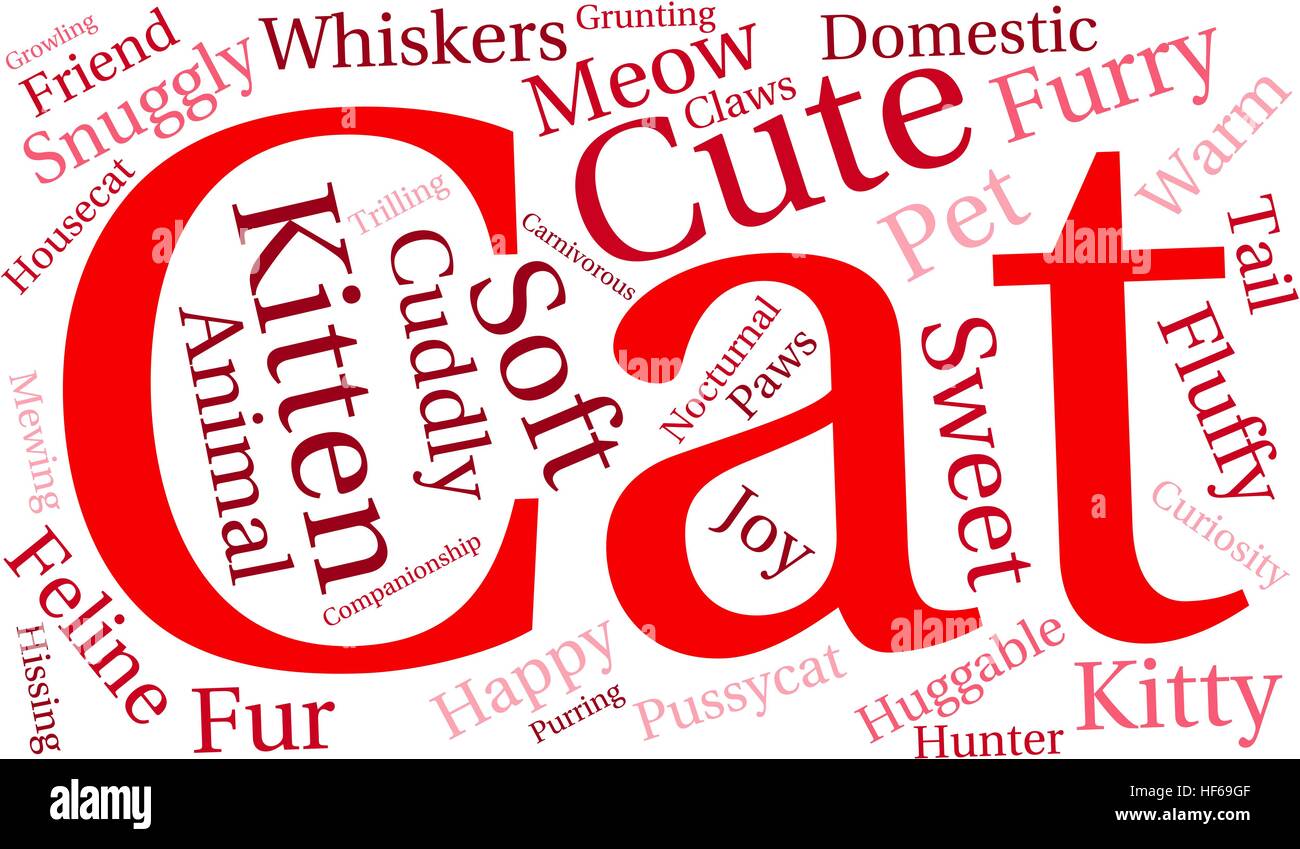 Cat word cloud on a white background Stock Vector Image & Art - Alamy